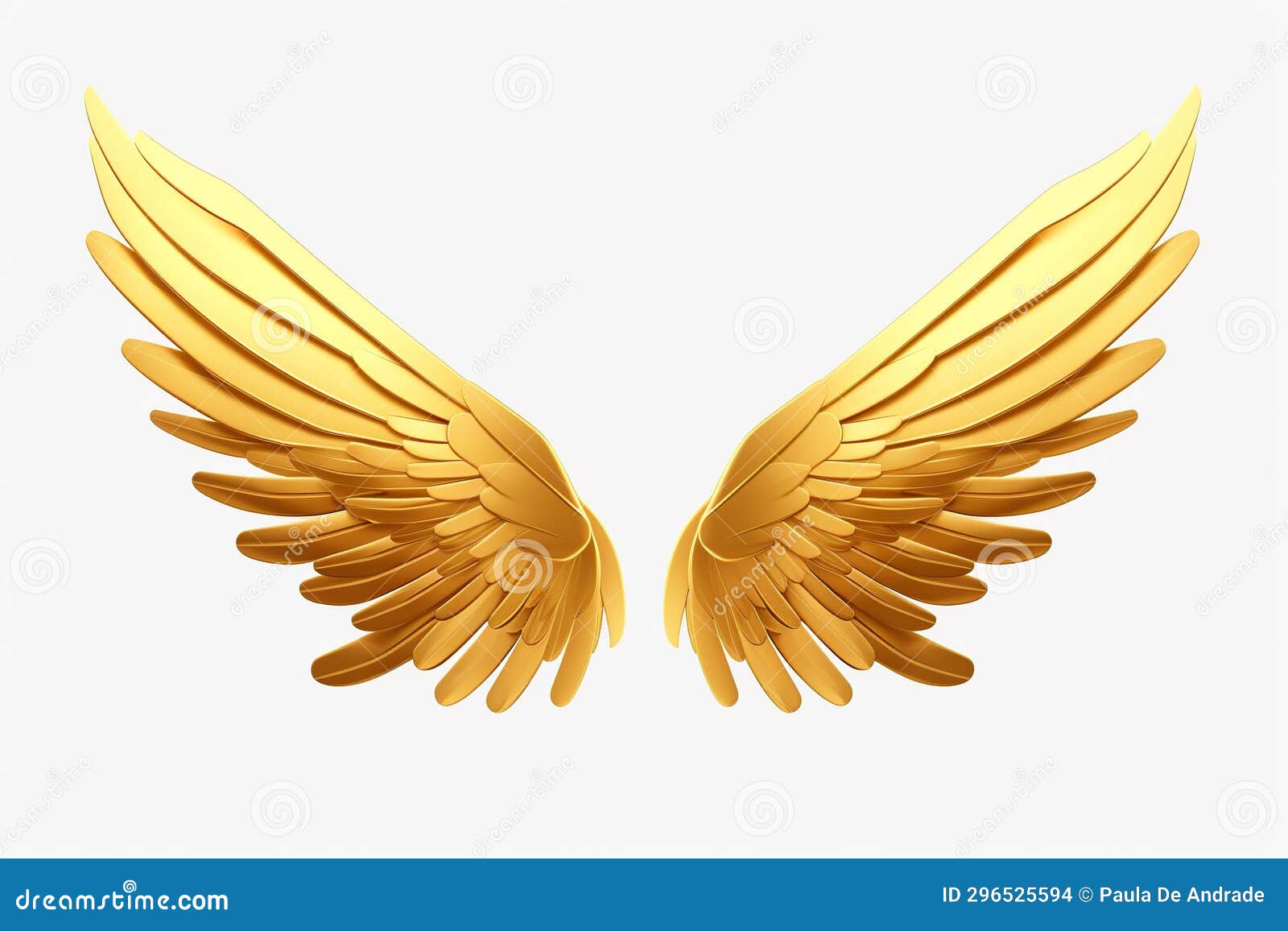 Gold Angel Wings on a White Background Stock Illustration ...