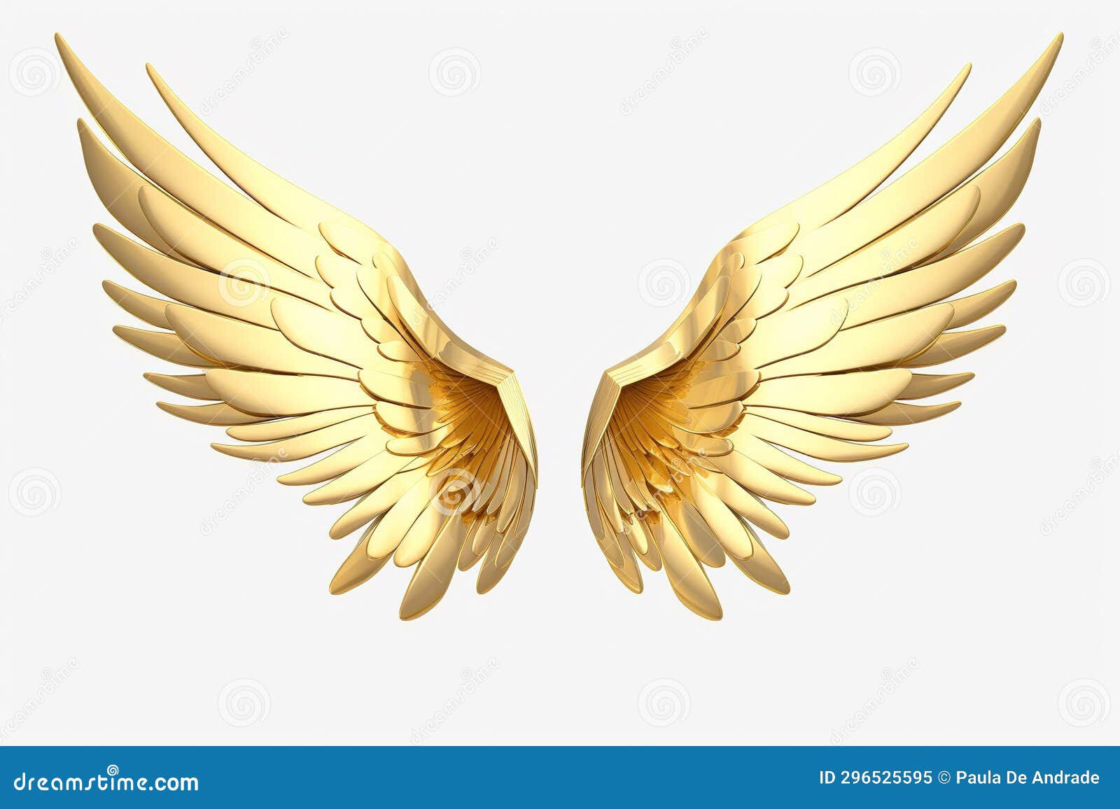 Gold Angel Wings on a White Background Stock Image - Image of angel ...