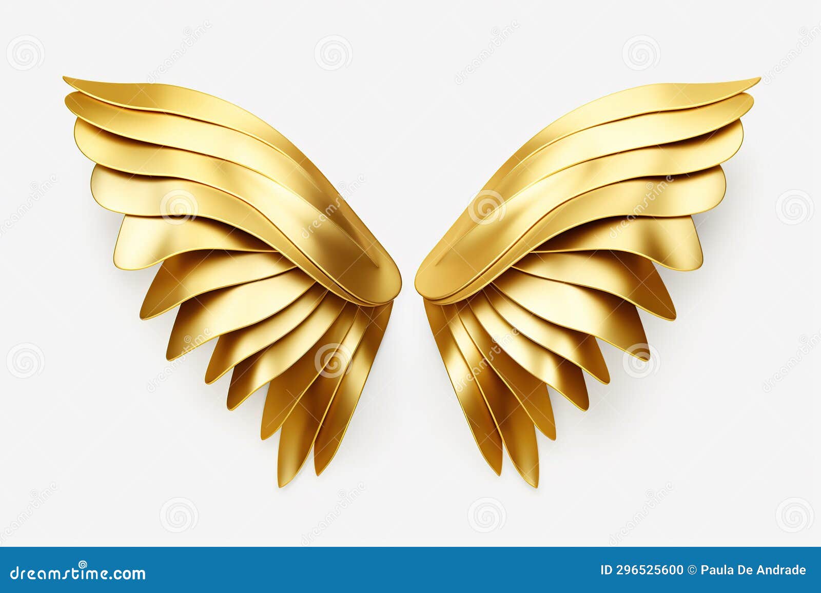 Gold Angel Wings on a White Background Stock Illustration ...