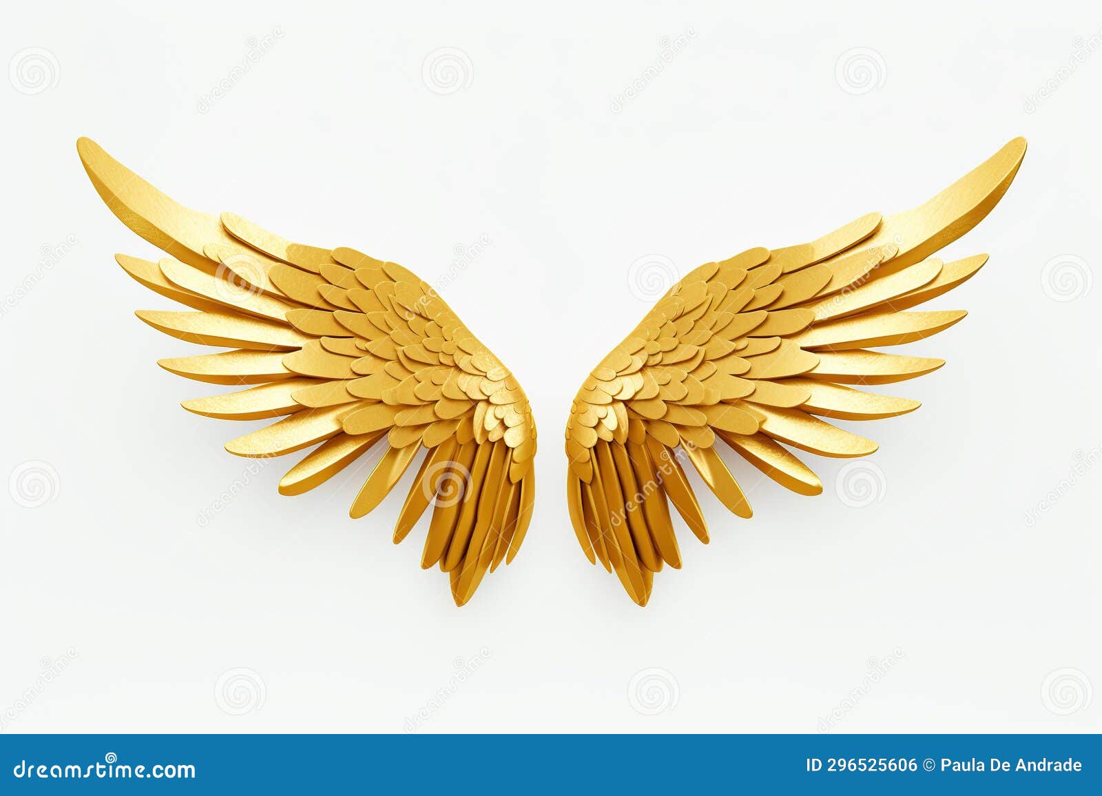 Gold Angel Wings on a White Background Stock Illustration ...