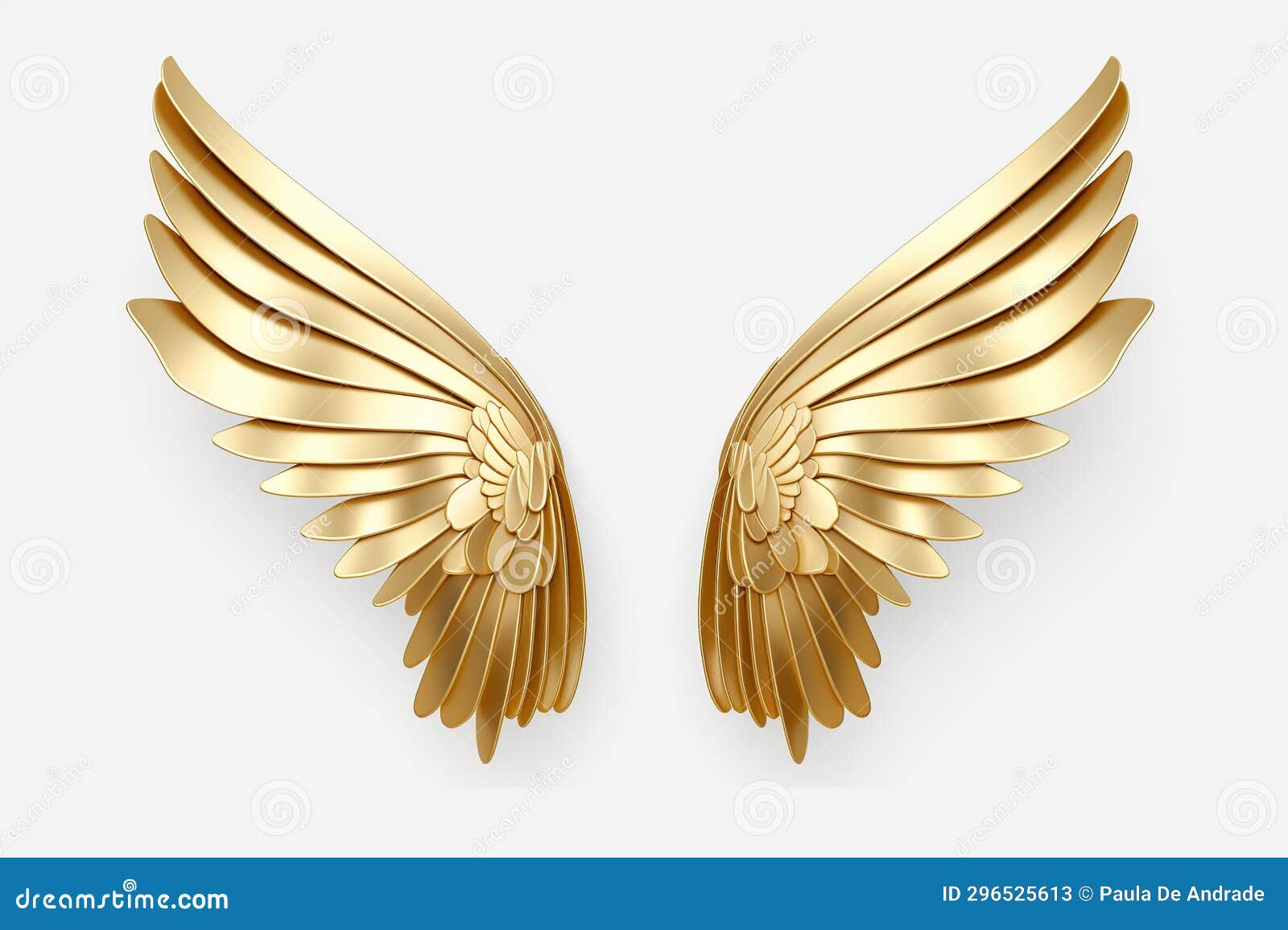 Gold Angel Wings on a White Background Stock Illustration ...