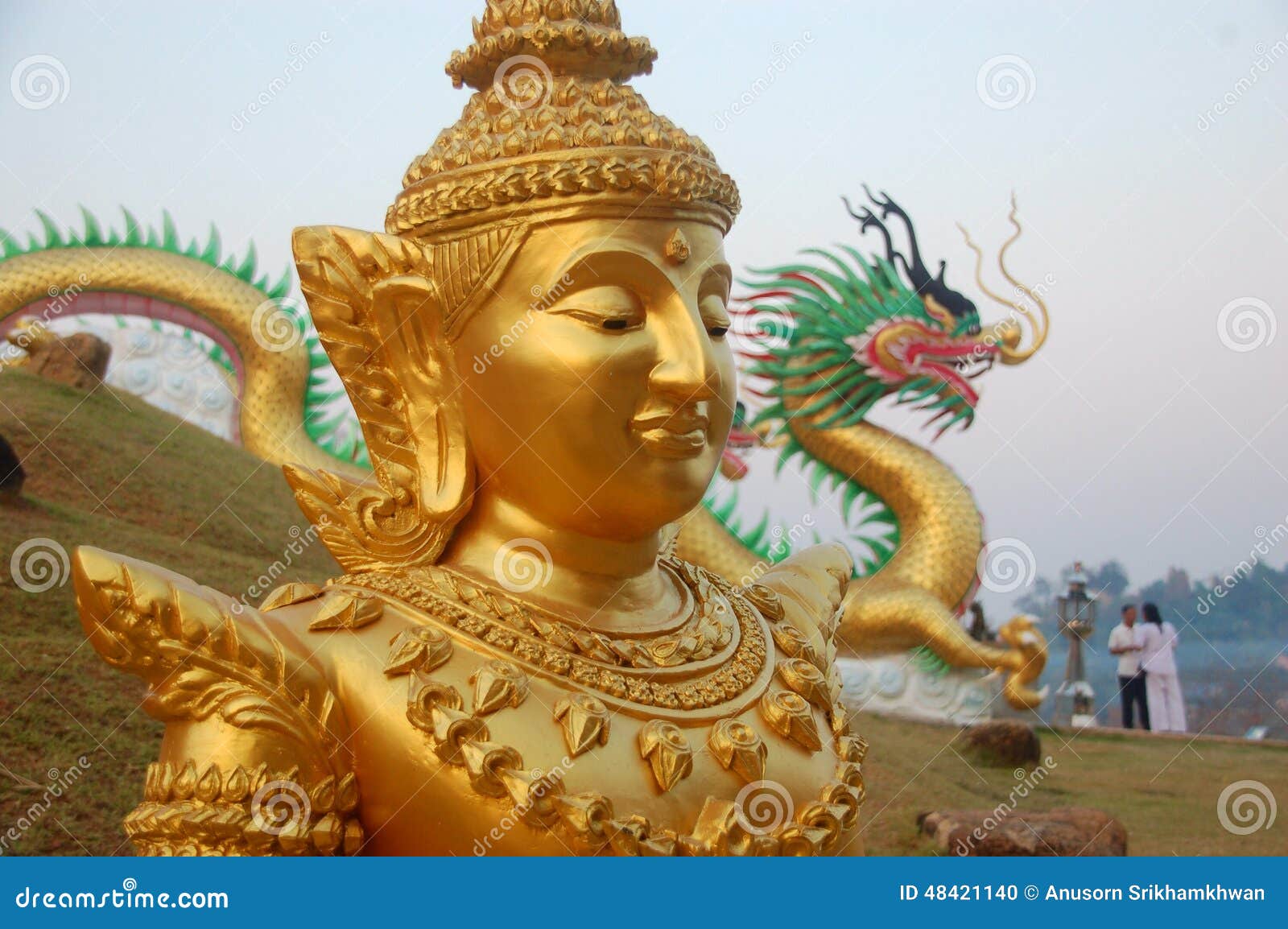 Gold Angle Stand Front Dragon Stock Photo - Image of stand, temple ...