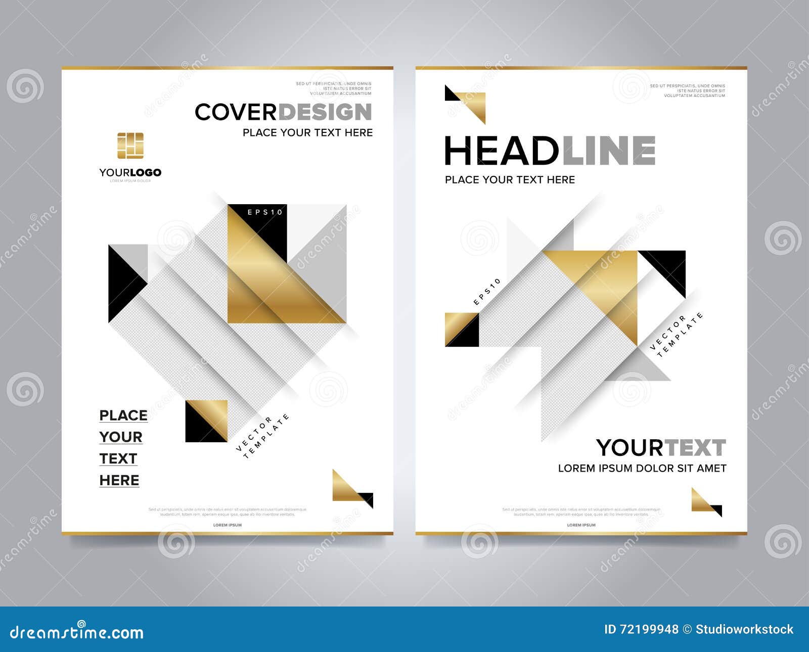 Gold Annual Report Brochure Design Template Vector Stock Vector ...