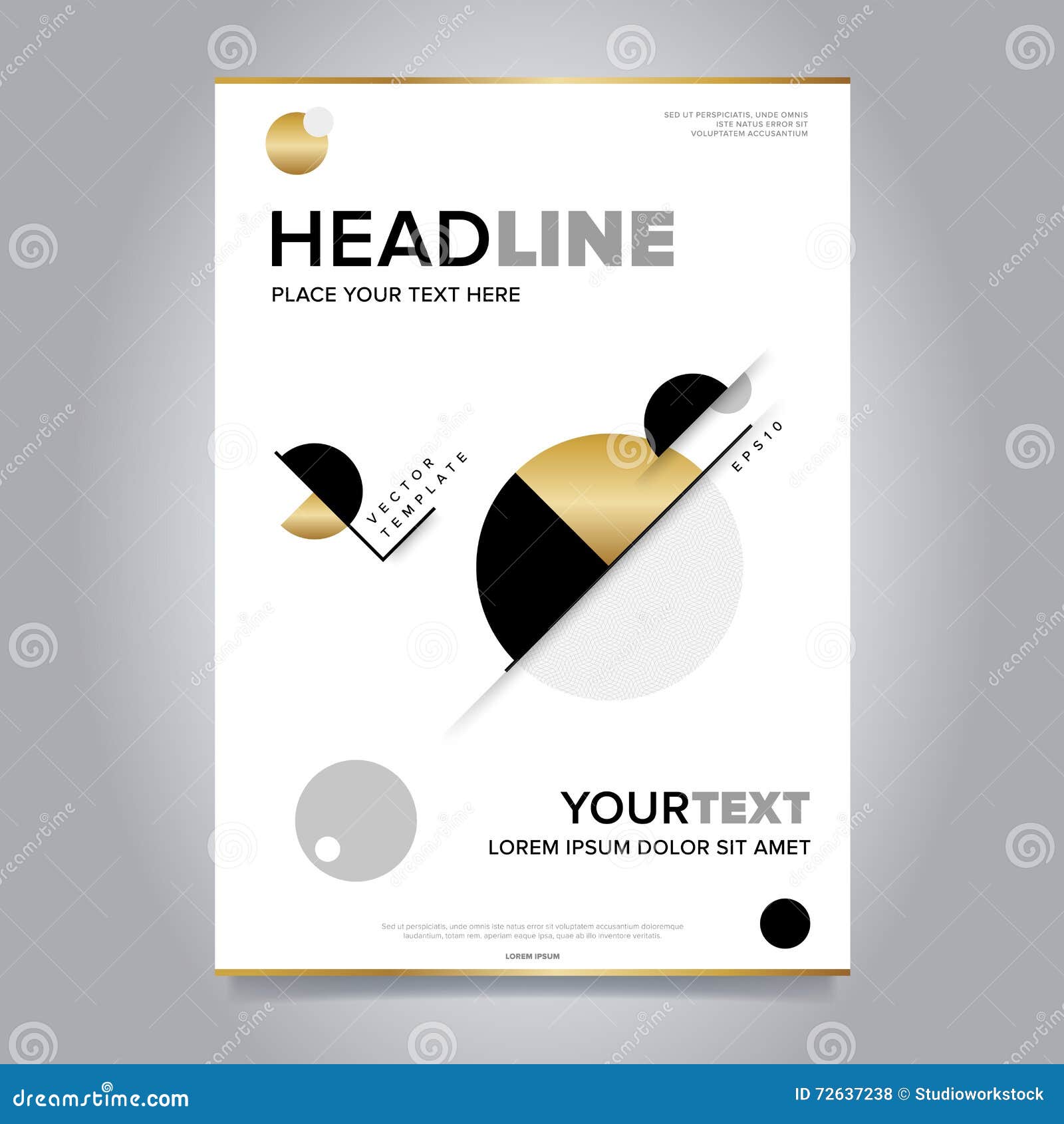 Gold Annual Report Brochure Design Template Vector Stock Vector ...