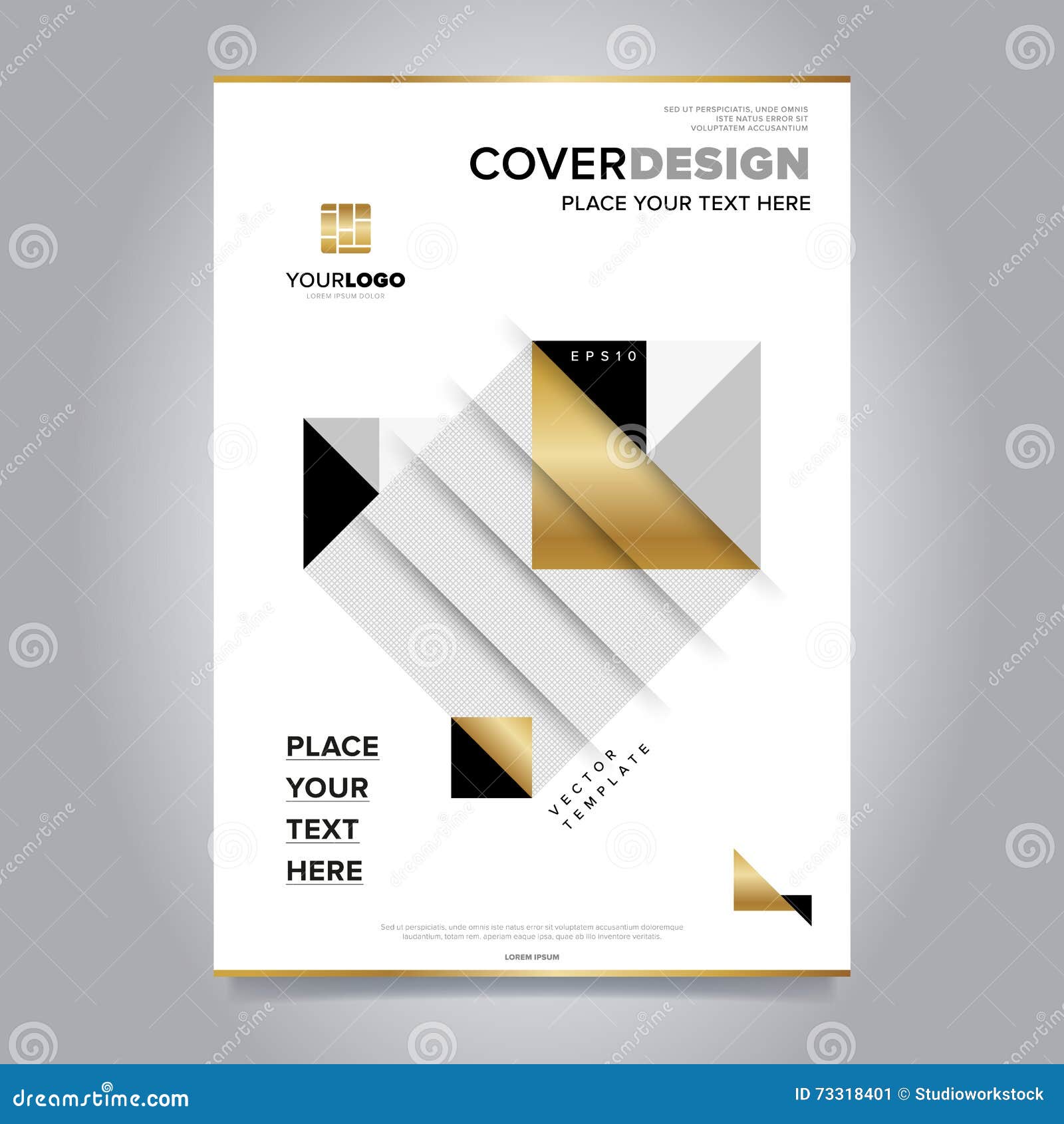 Gold Annual Report Brochure Design Template Vector Stock Vector ...