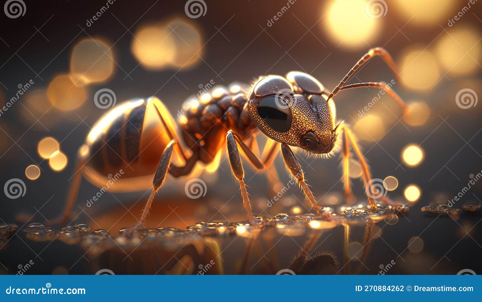Gold ant stock illustration. Illustration of light, lighting - 270884262