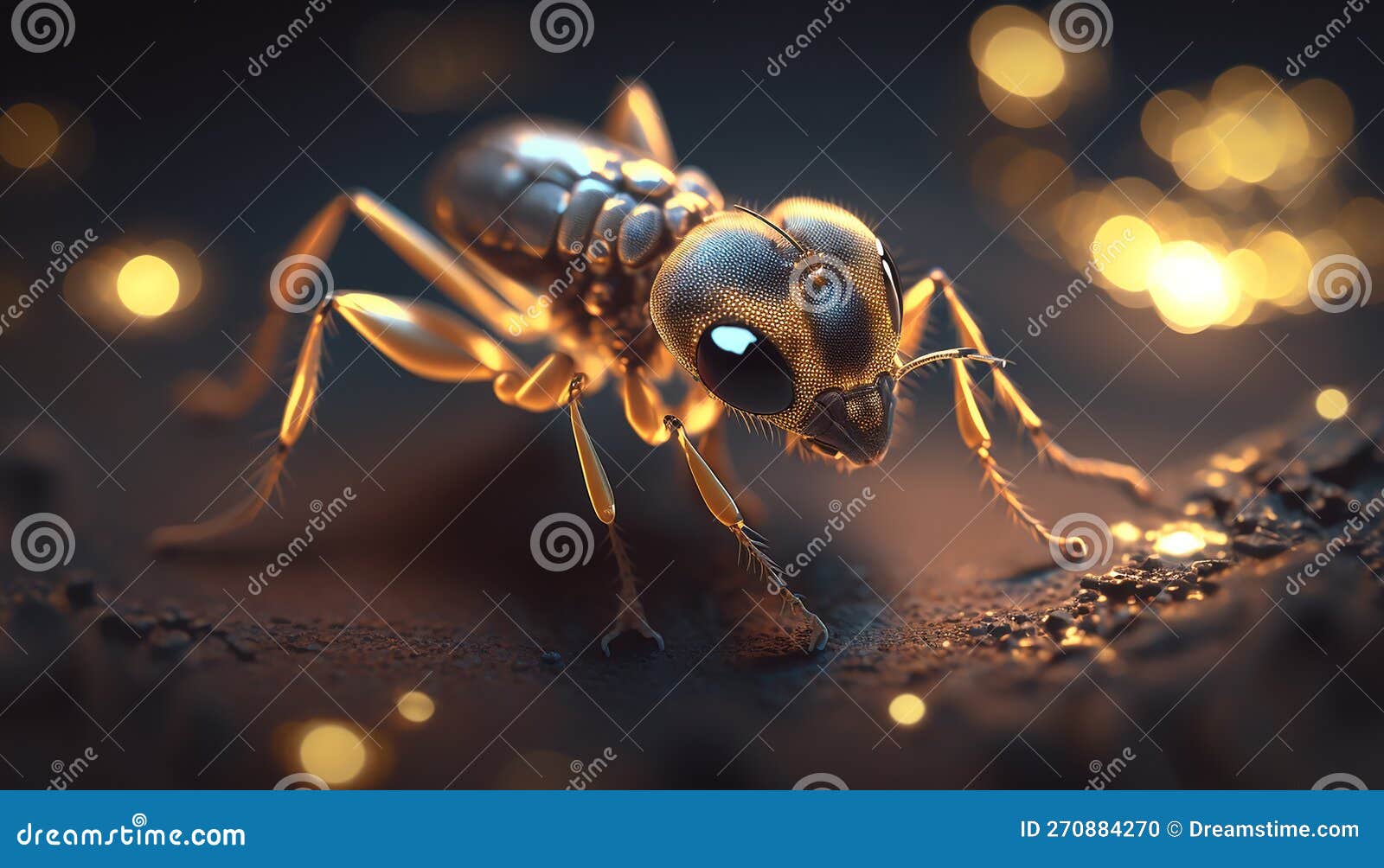 Gold ant stock illustration. Illustration of insect - 270884270