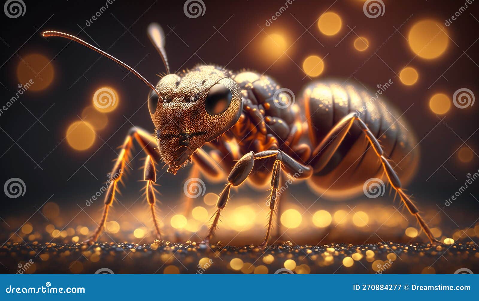 Gold ant stock illustration. Illustration of boke, yellow - 270884277