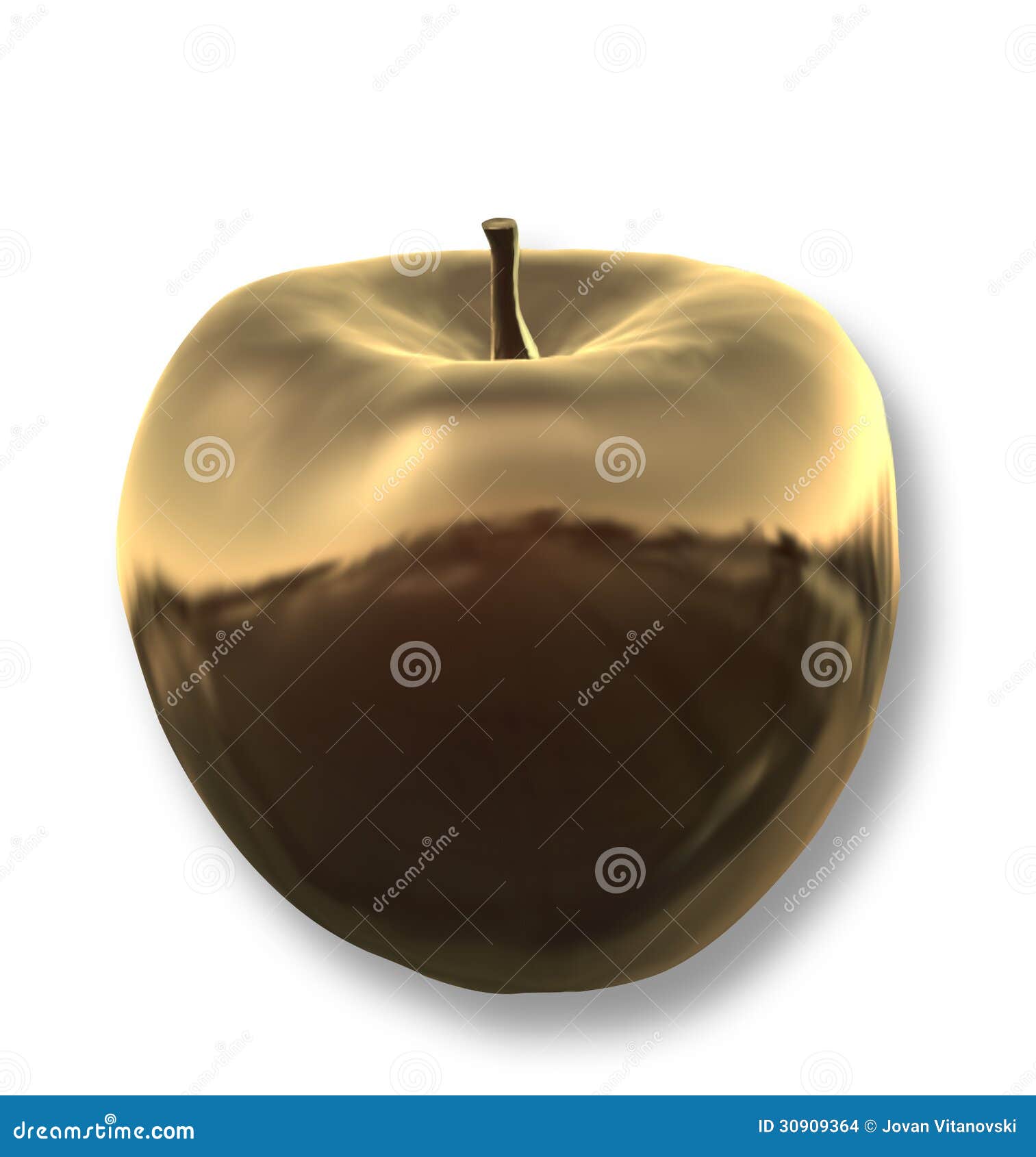 Gold apple stock illustration. Illustration of apple - 30909364