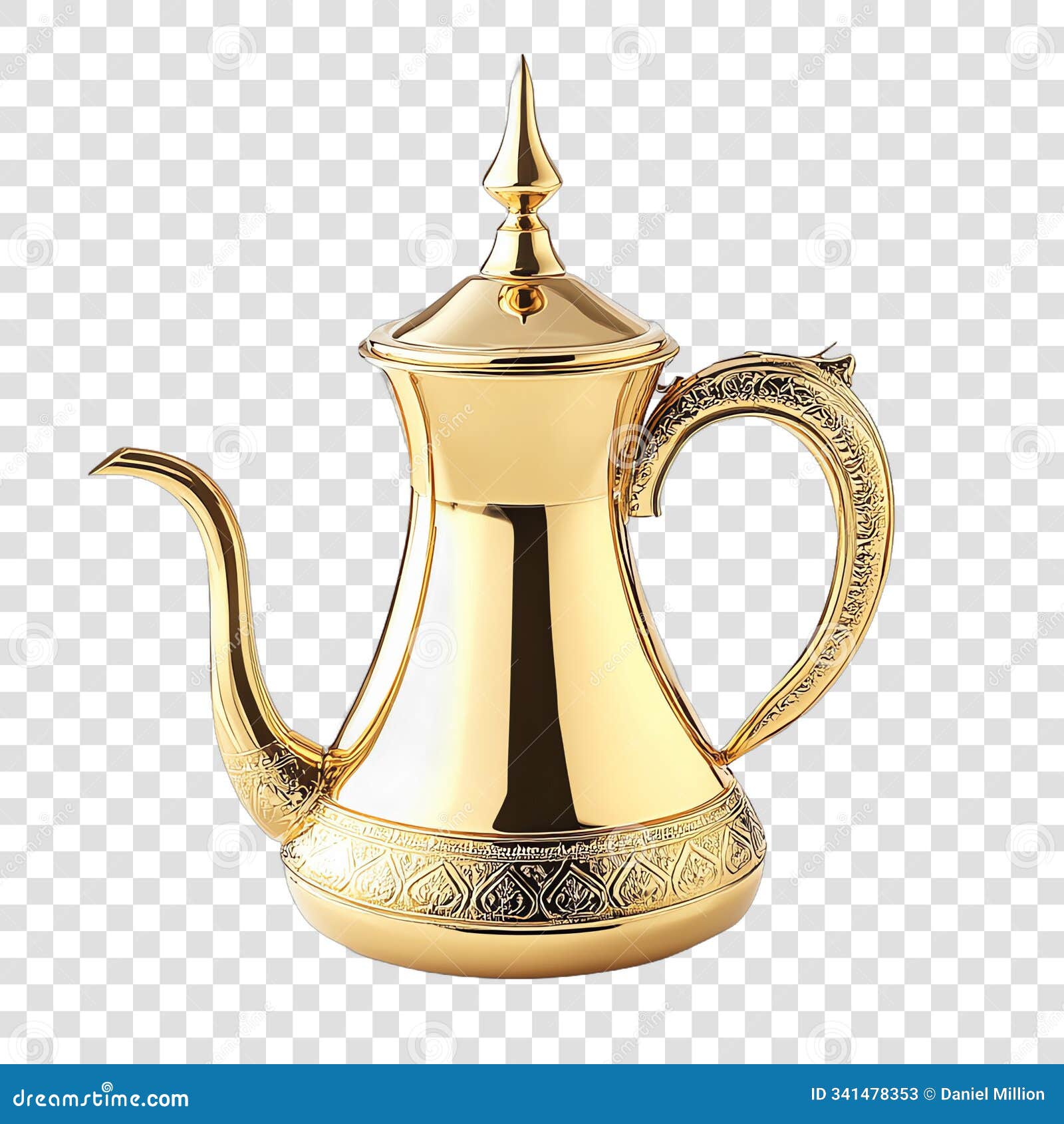 Gold Arabic Dallah Coffee Pot Stock Illustration - Illustration of food ...