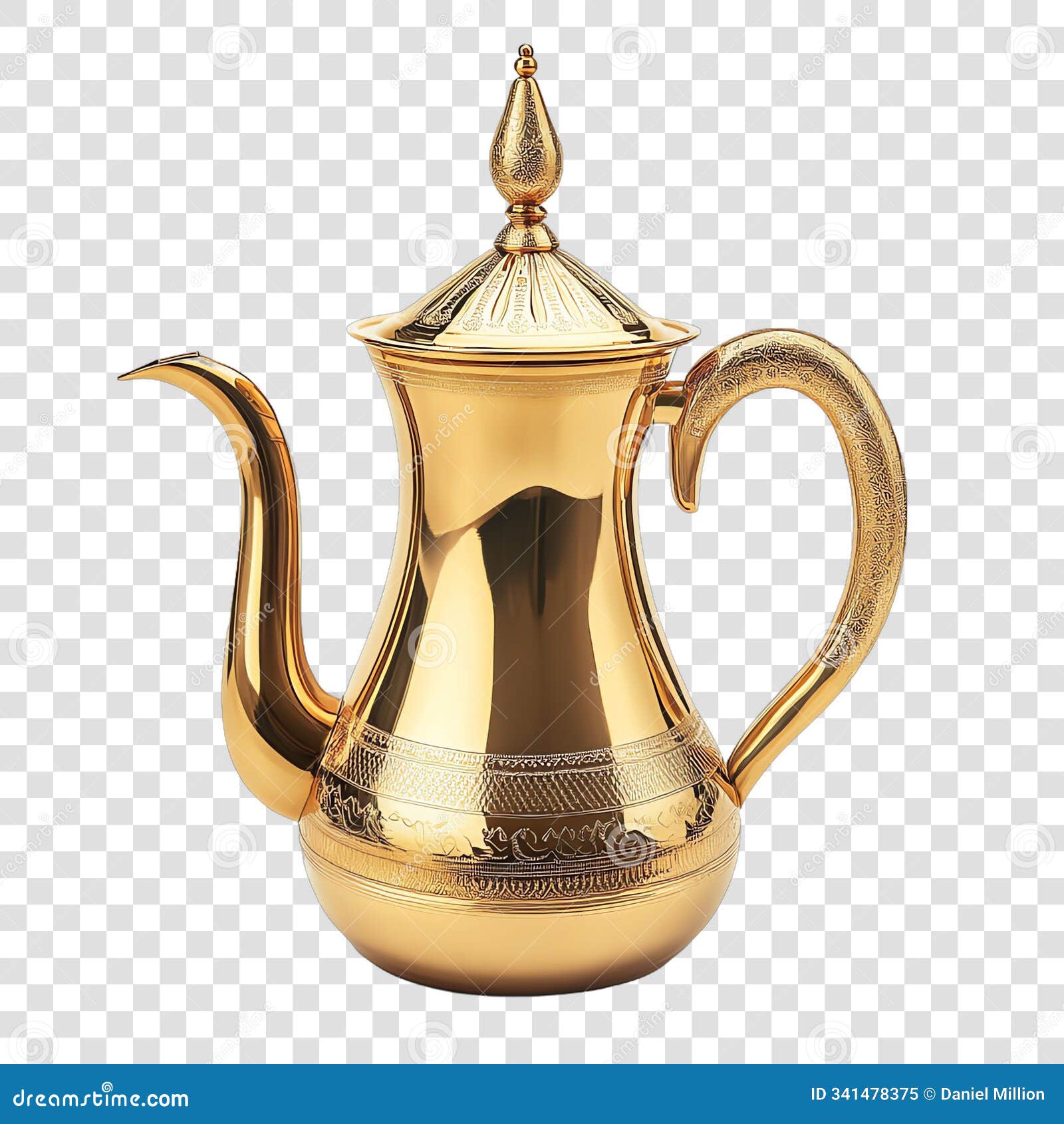 Gold Arabic Dallah Coffee Pot Stock Illustration - Illustration of gold ...
