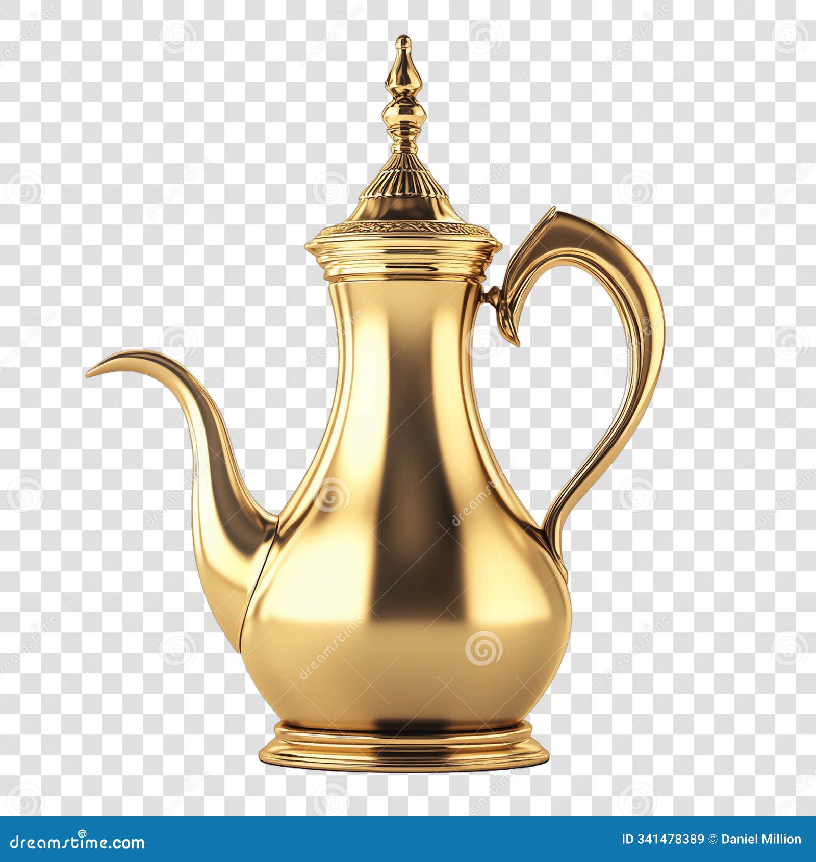 Gold Arabic Dallah Coffee Pot Stock Illustration - Illustration of food ...