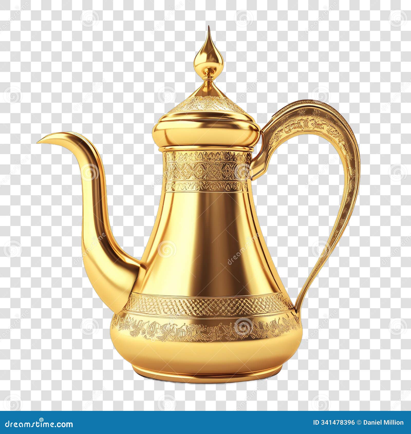 Gold Arabic Dallah Coffee Pot Stock Illustration - Illustration of ...