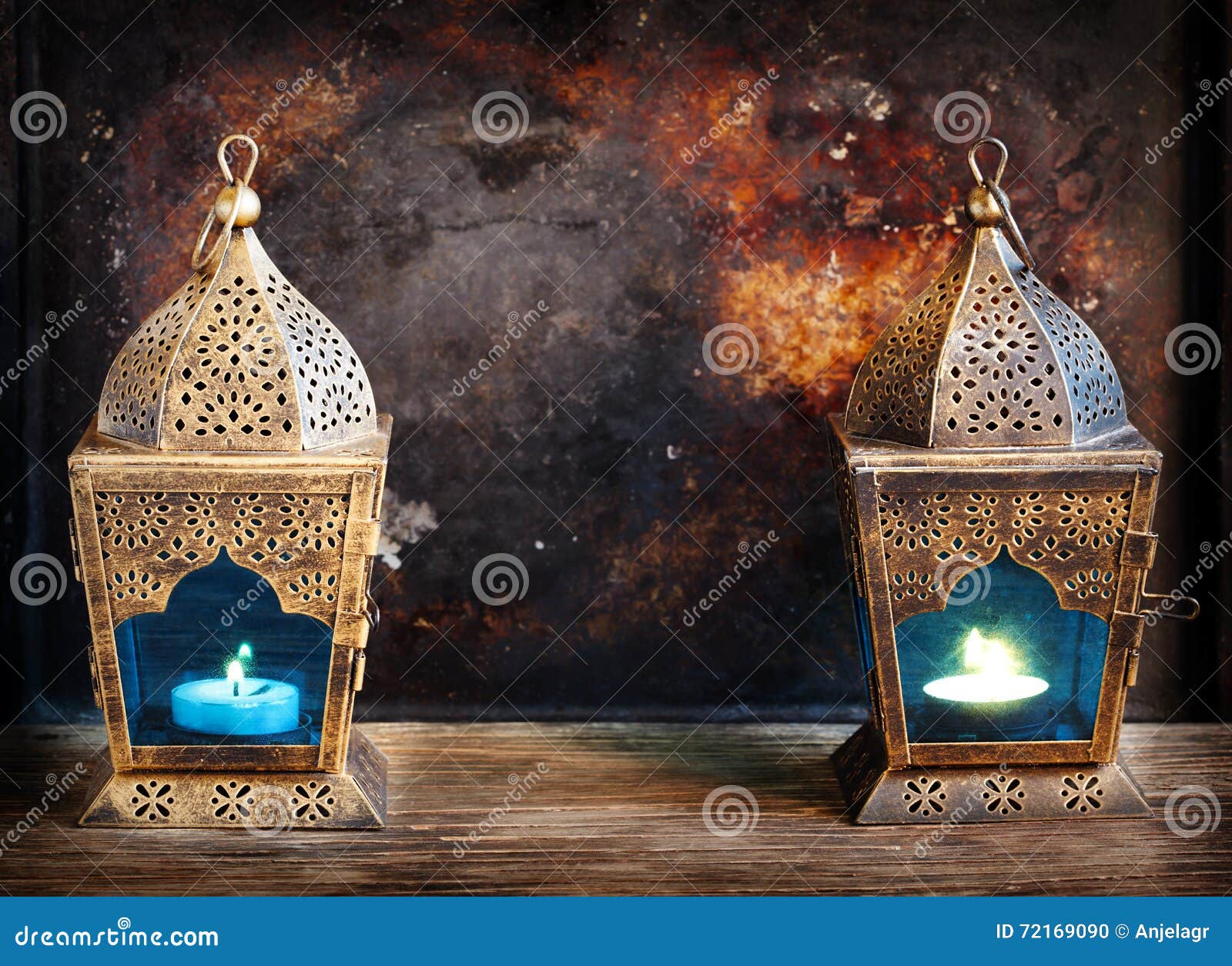 Gold Arabic Lanterns stock photo. Image of object, decorative - 72169090