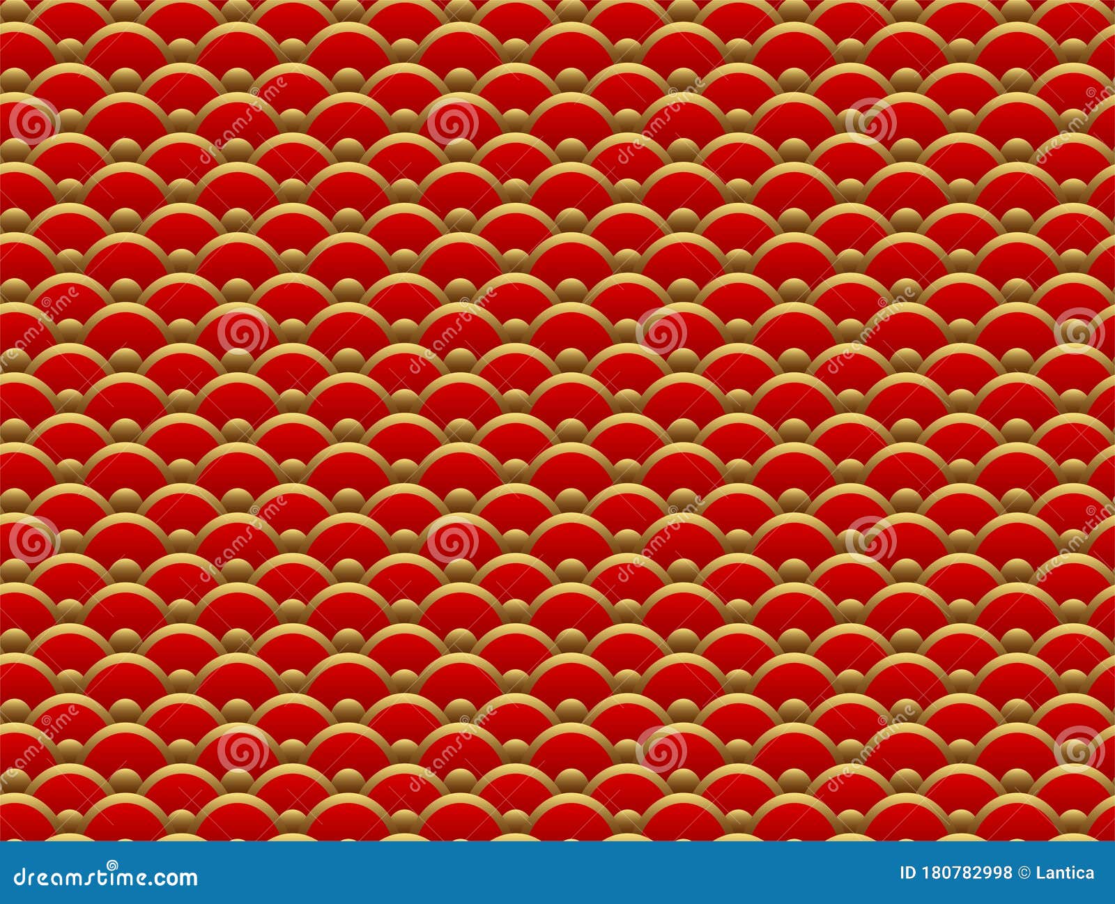 Gold Archs on Red Background - Retro Style Chinese Seamless Parttern ...