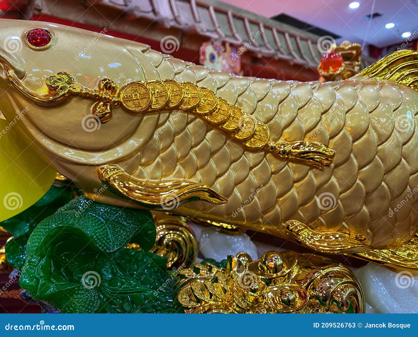 Gold Arowana Fish in Cny 2021 Stock Image - Image of 2021, gold: 209526763