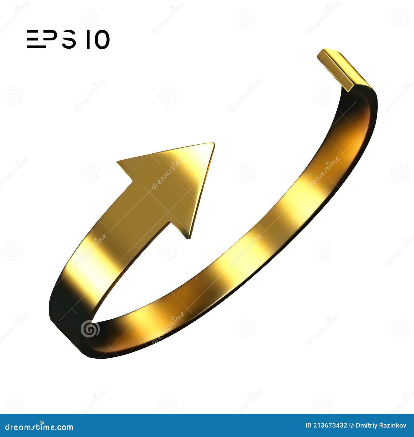 Gold Arrow Spin Isolated on White Background. Vector Arrow Button ...