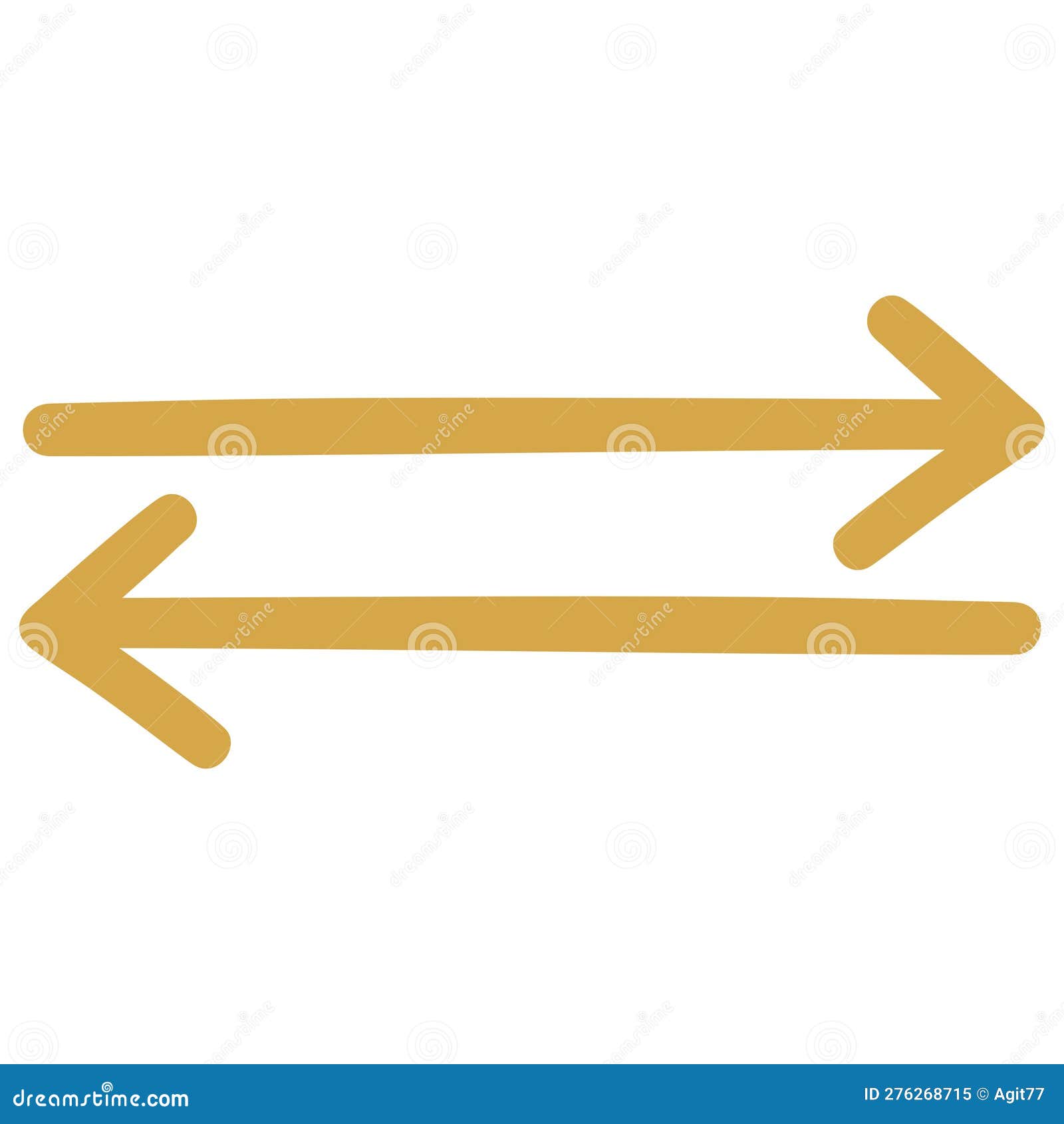 Gold Arrows Left Right Opposite Directions Divergence Forward Backward ...