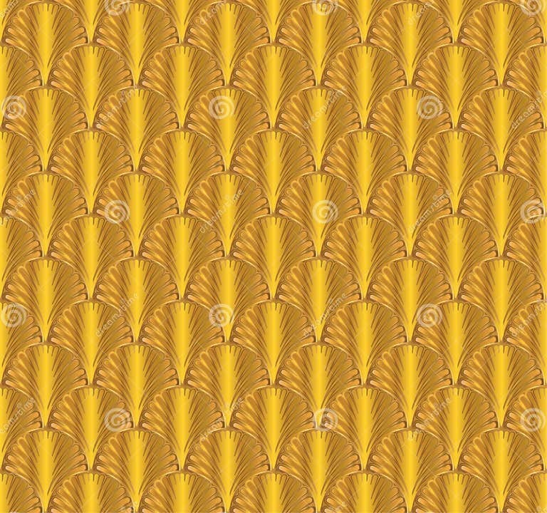 Gold Art Deco Seamless Repeat Pattern Background Stock Illustration ...