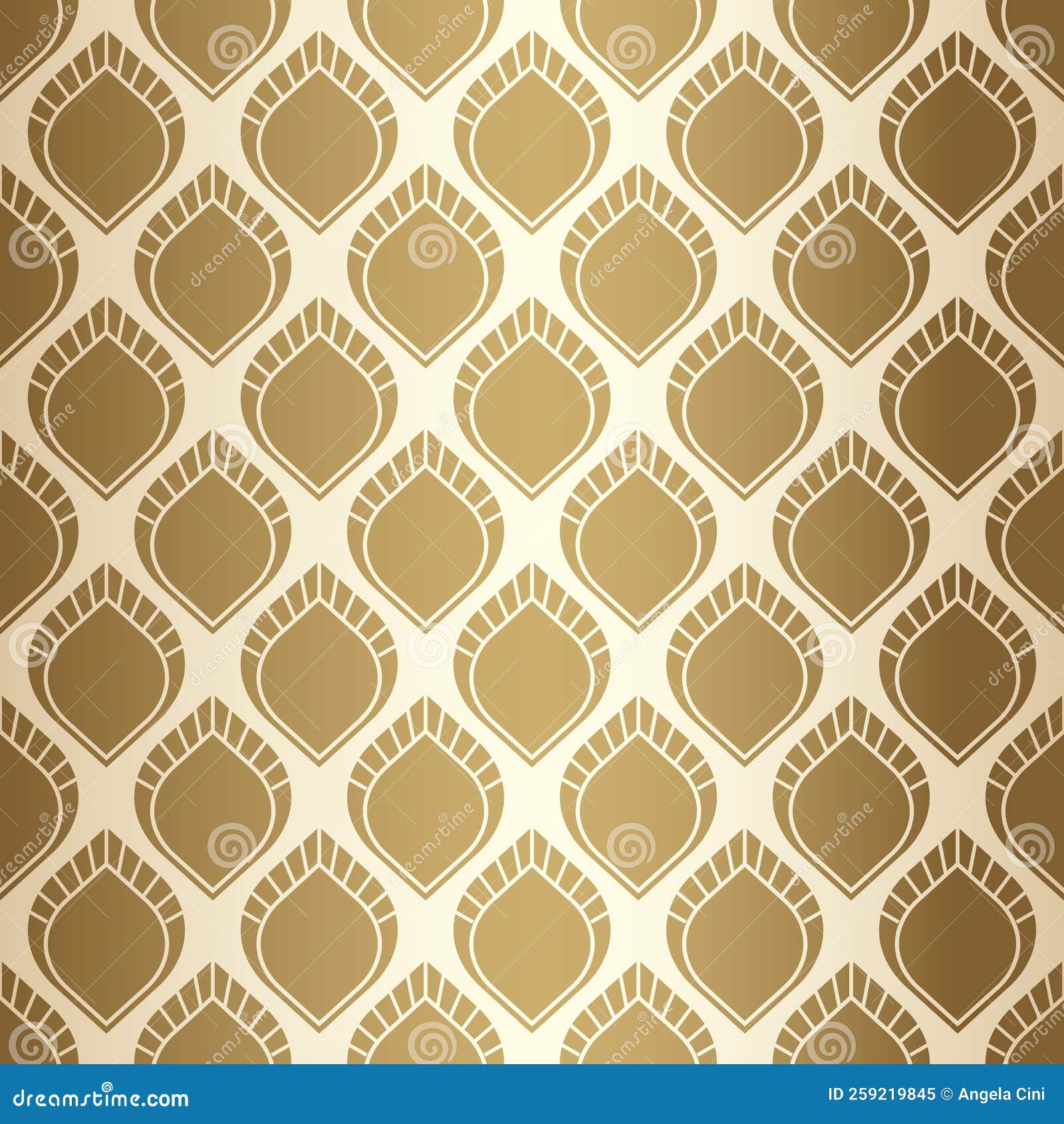 Gold Art Deco Vintage Seamless Pattern Design Stock Vector ...
