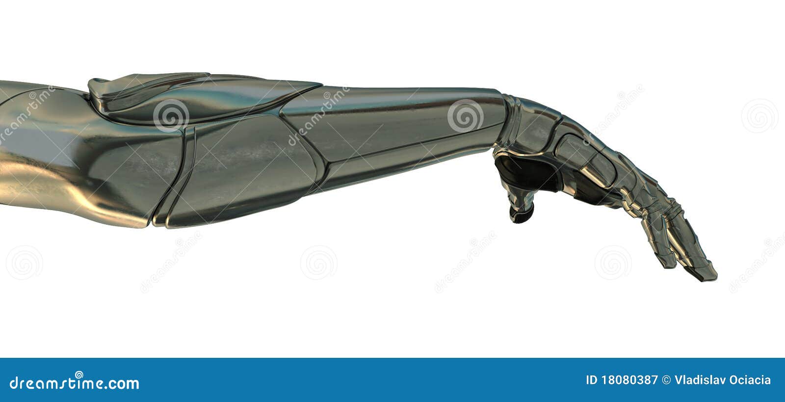 Gold artificial arm stock illustration. Illustration of progress - 18080387