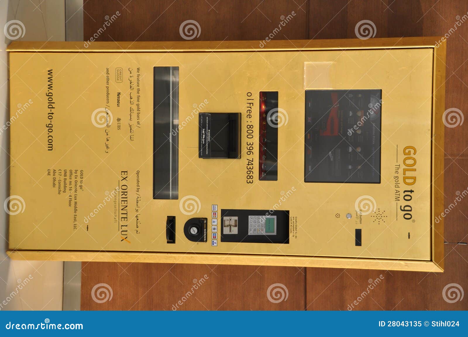 The gold ATM editorial image. Image of telling, oriente - 28043135