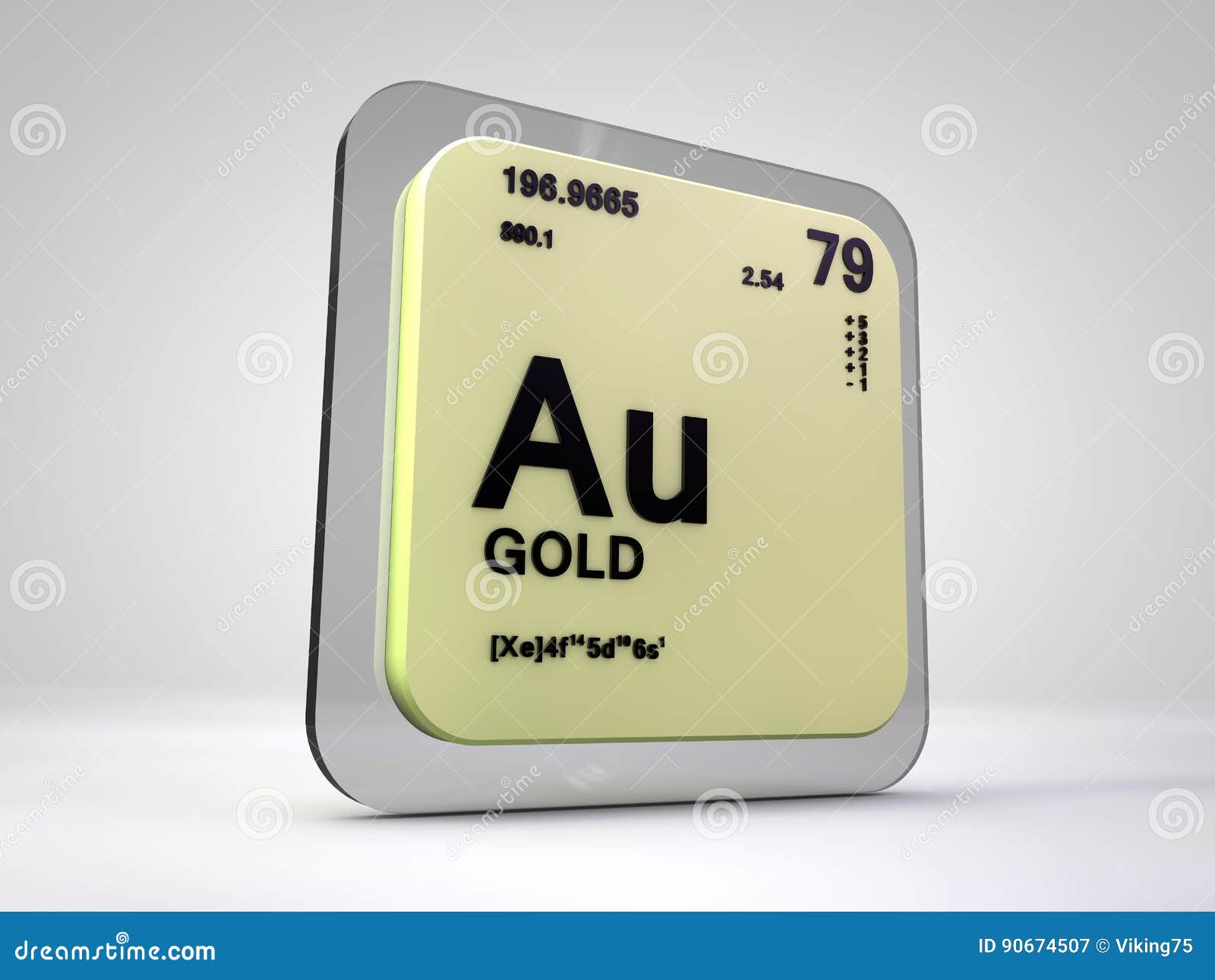Gold - Au - Chemical Element Periodic Table Stock Illustration ...