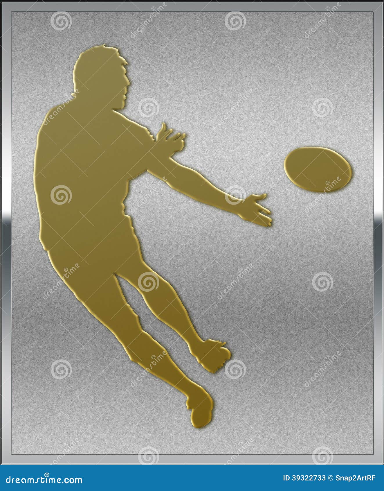 Gold Auf Silbernem Rugby-Sport-Emblem Stock Abbildung - Illustration ...