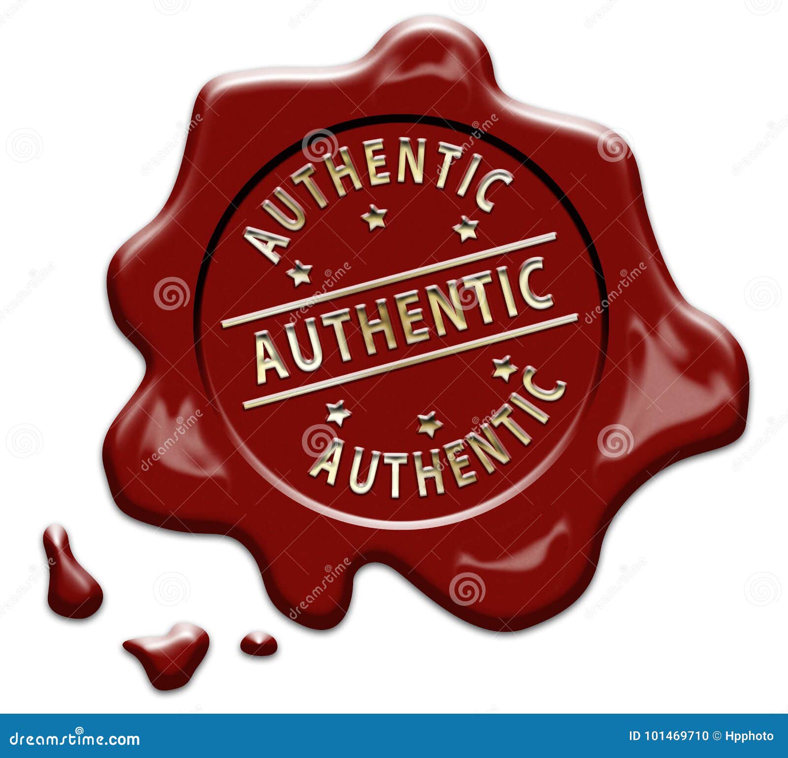 Gold Authentic Wax Seal Stamp Stock Illustration - Illustration of sale ...