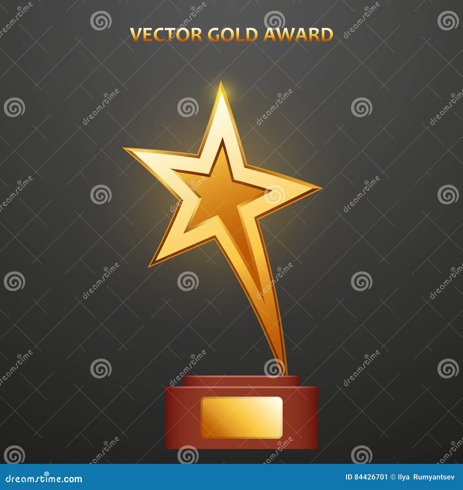 Gold Award in the Form of Star Stock Vector - Illustration of label ...
