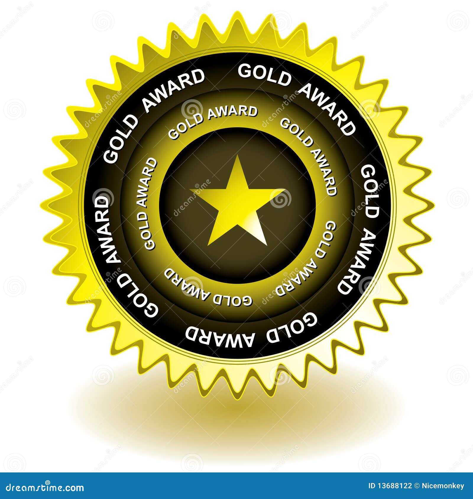 Gold award icon stock illustration. Illustration of button - 13688122