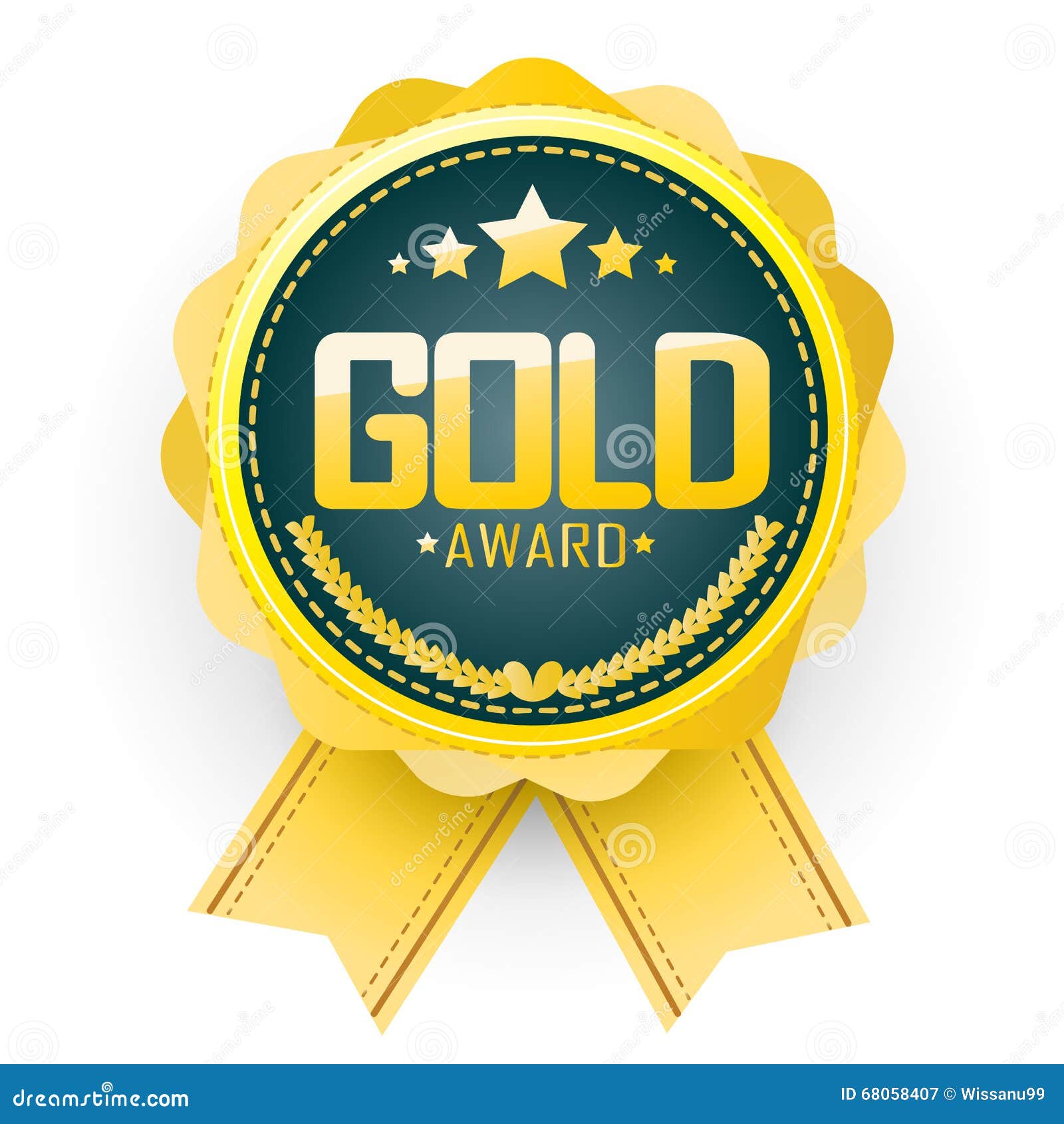 Gold Award, Labels Ribbon Design. Stock Vector - Illustration of creme ...