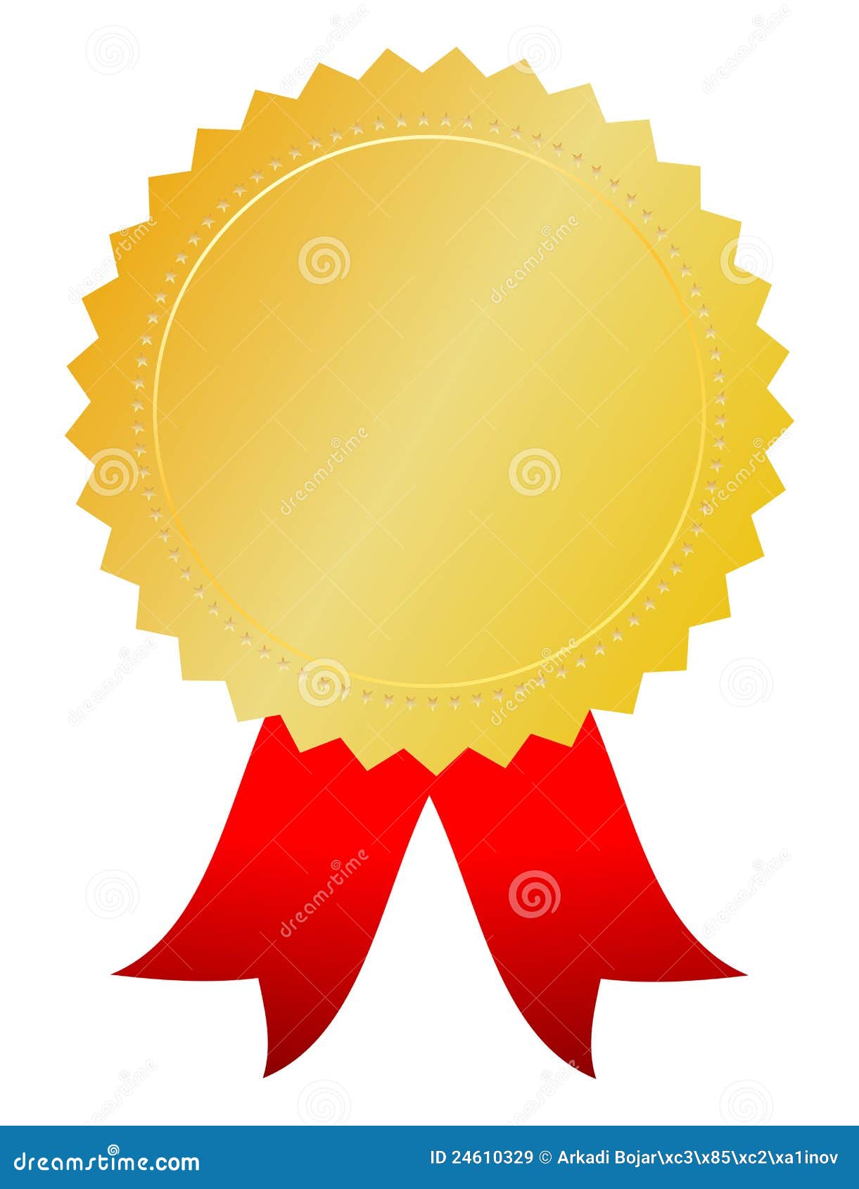 Gold award medal stock vector. Illustration of champion - 24610329