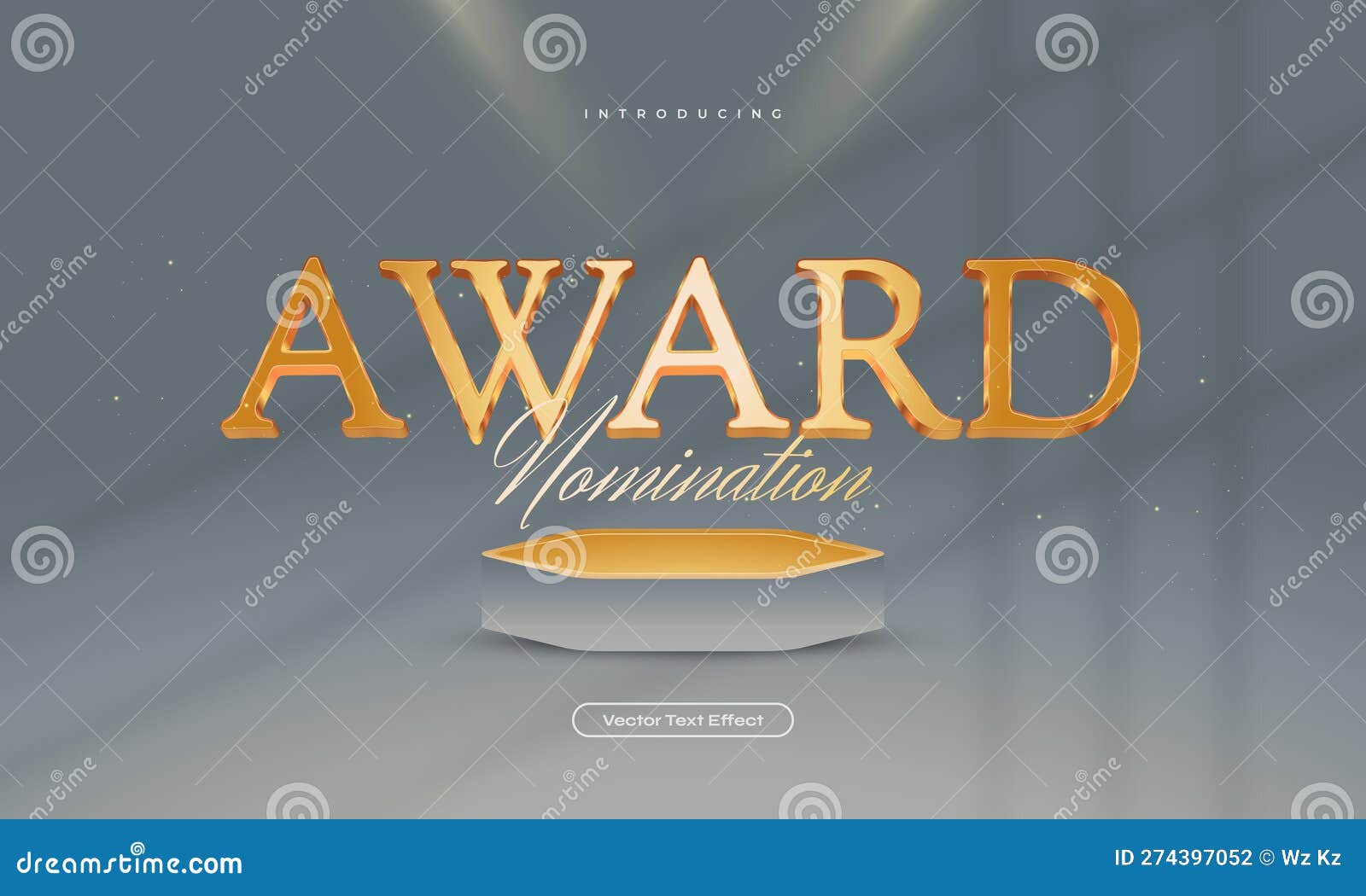 Gold Award Nomination Text Effect Stock Vector - Illustration of ...