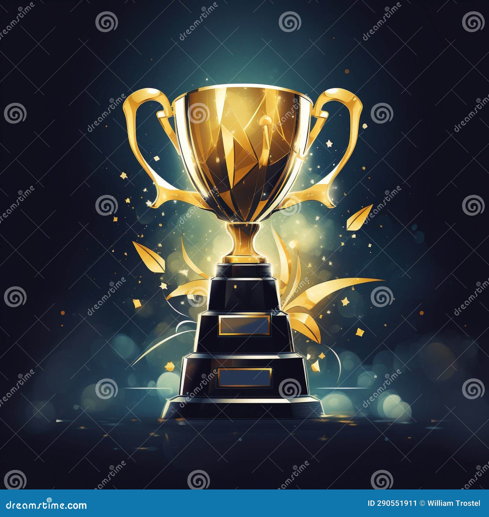 Gold Award Trophy with Handles Stock Illustration - Illustration of ...