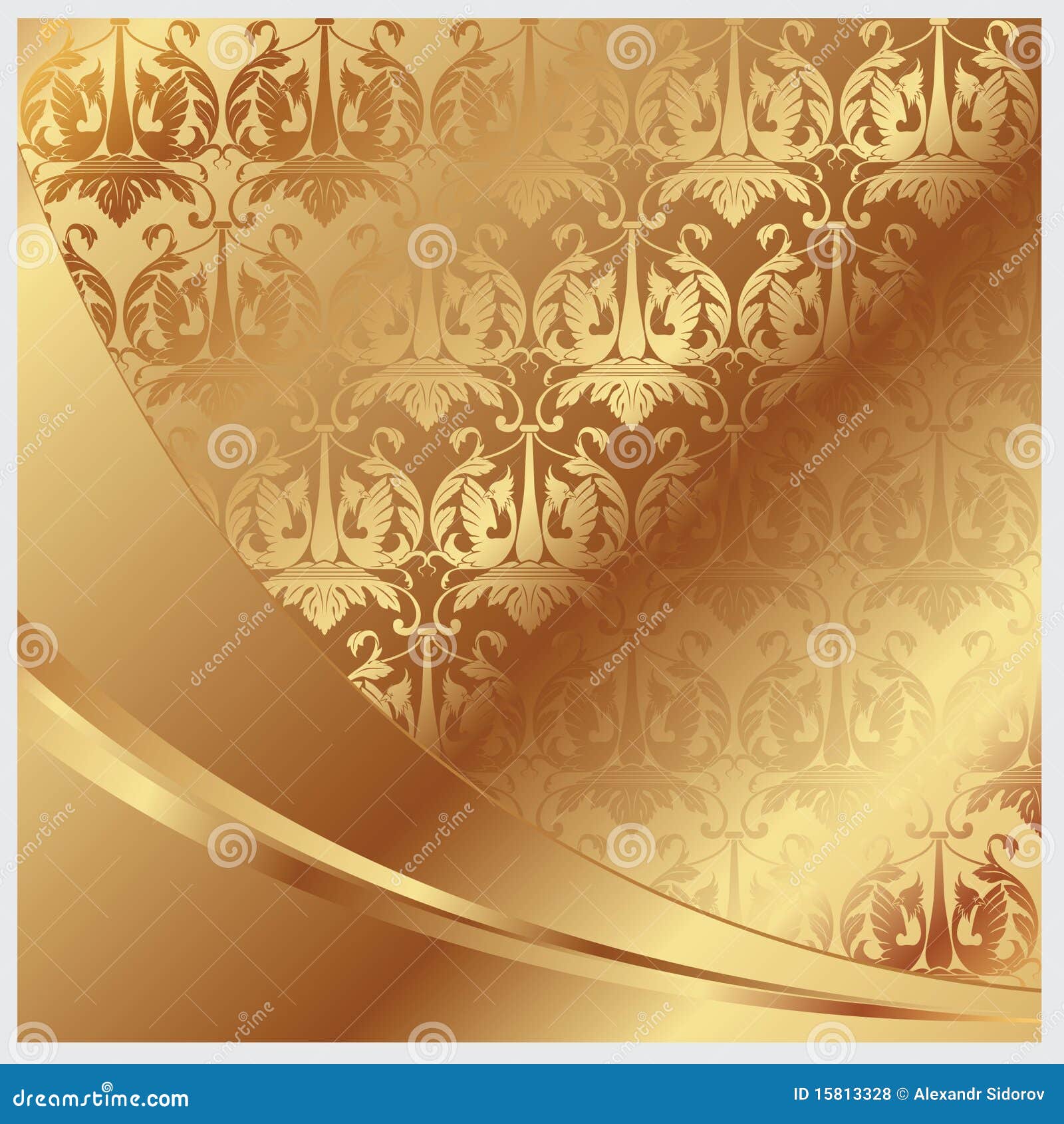 Gold background stock vector. Illustration of floral - 15813328
