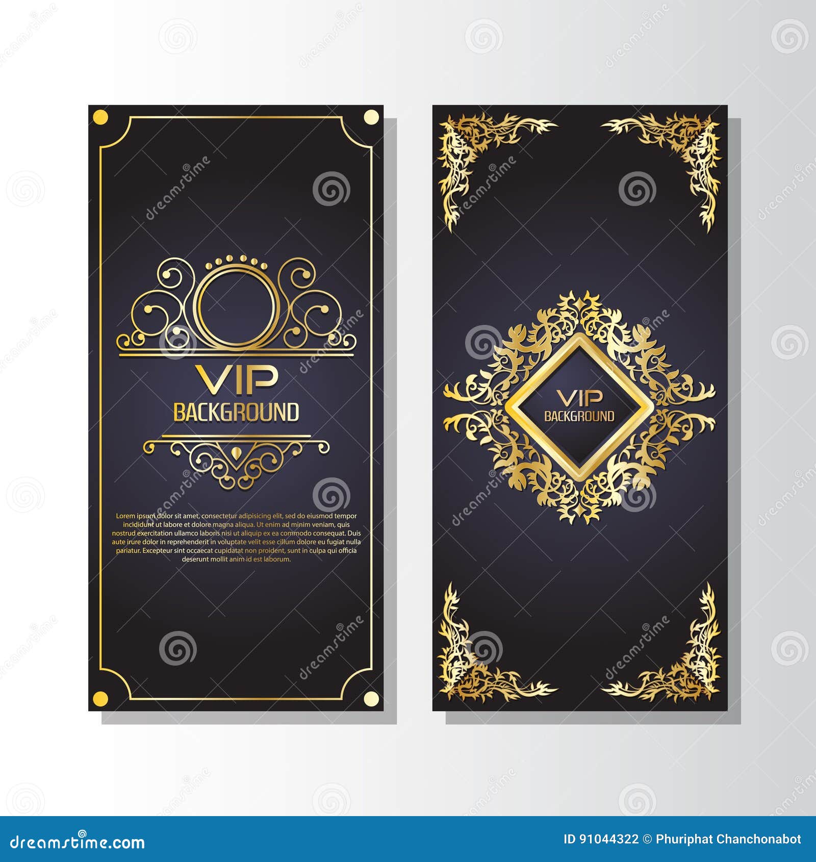 Gold Background Flyer Style Design Template Stock Vector - Illustration ...