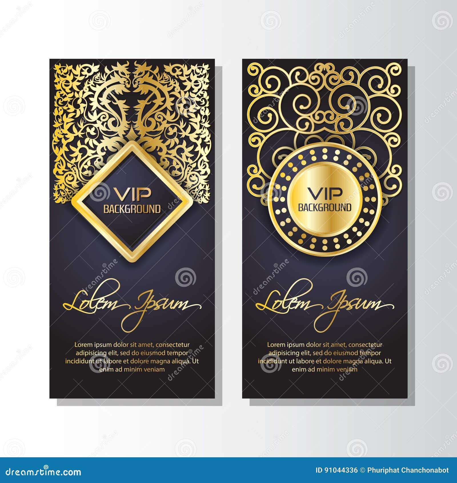 Gold Background Flyer Style Design Template Stock Vector - Illustration ...