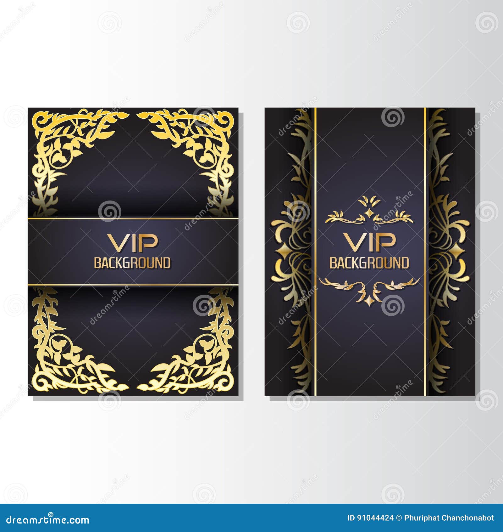 Gold Background Flyer Style Design Template Stock Vector - Illustration ...