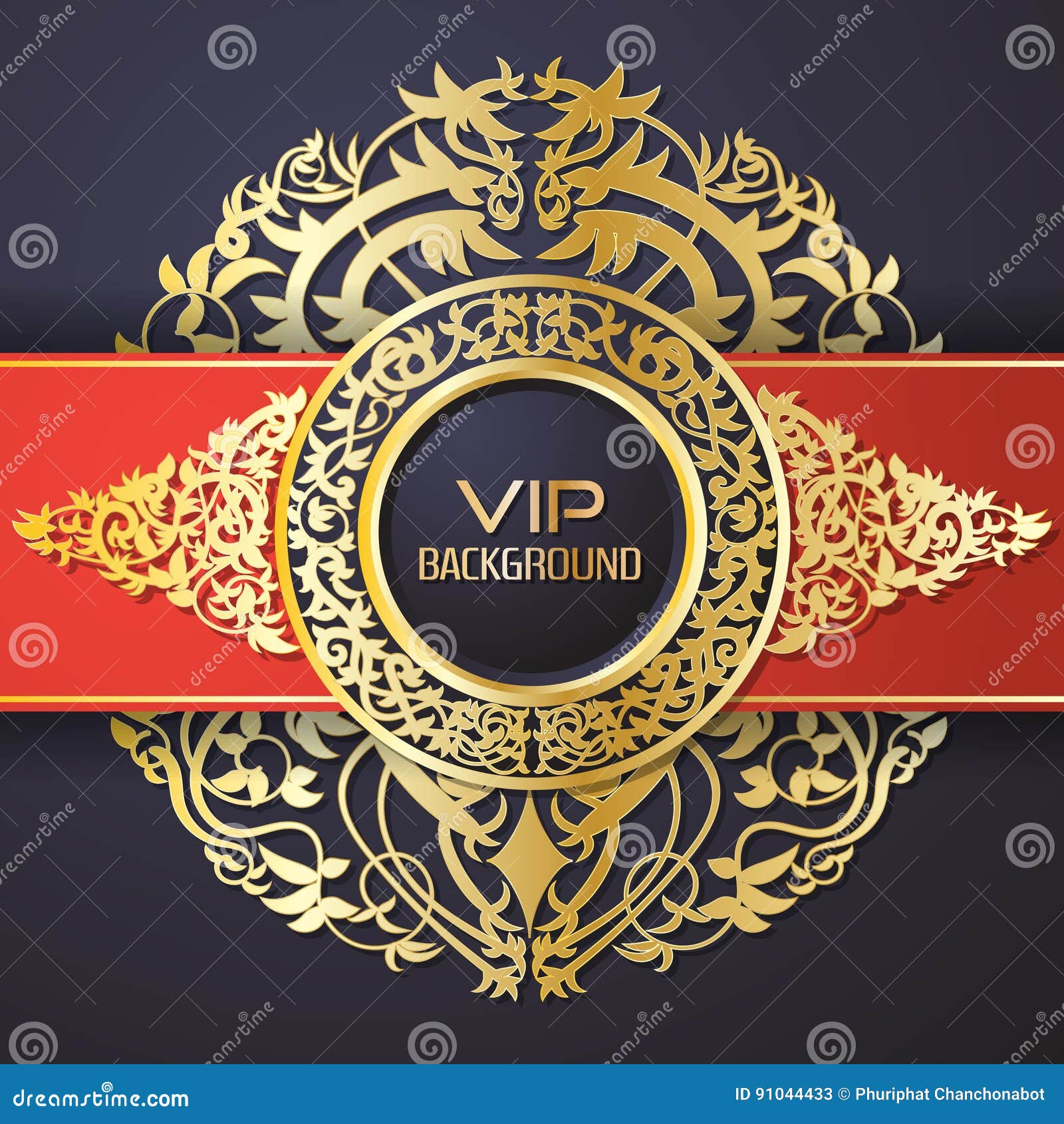 Gold Background Flyer Style Design Template Stock Vector - Illustration ...