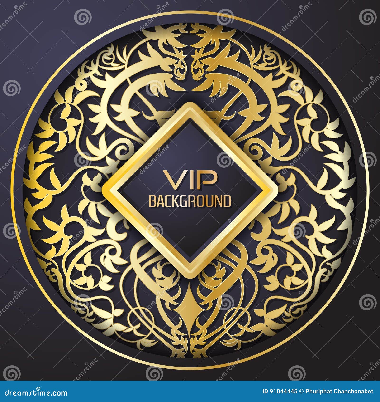 Gold Background Flyer Style Design Template Stock Vector - Illustration ...