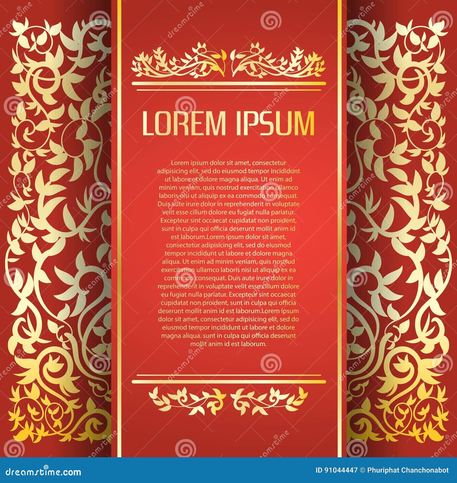 Gold Background Flyer Style Design Template Stock Vector - Illustration ...