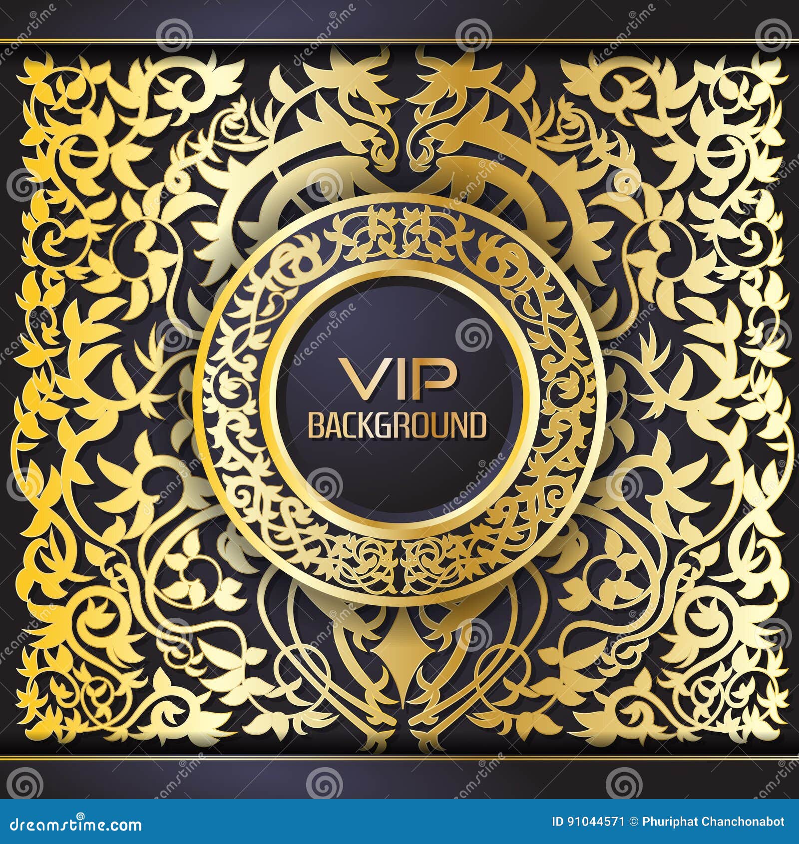 Gold Background Flyer Style Design Template Stock Vector - Illustration ...