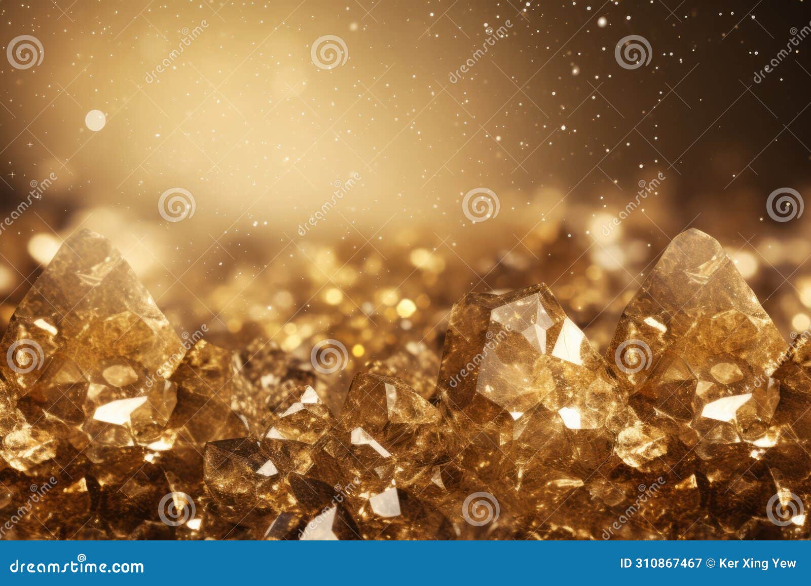 A Gold Background with Golden Crystal Clusters Stock Illustration ...