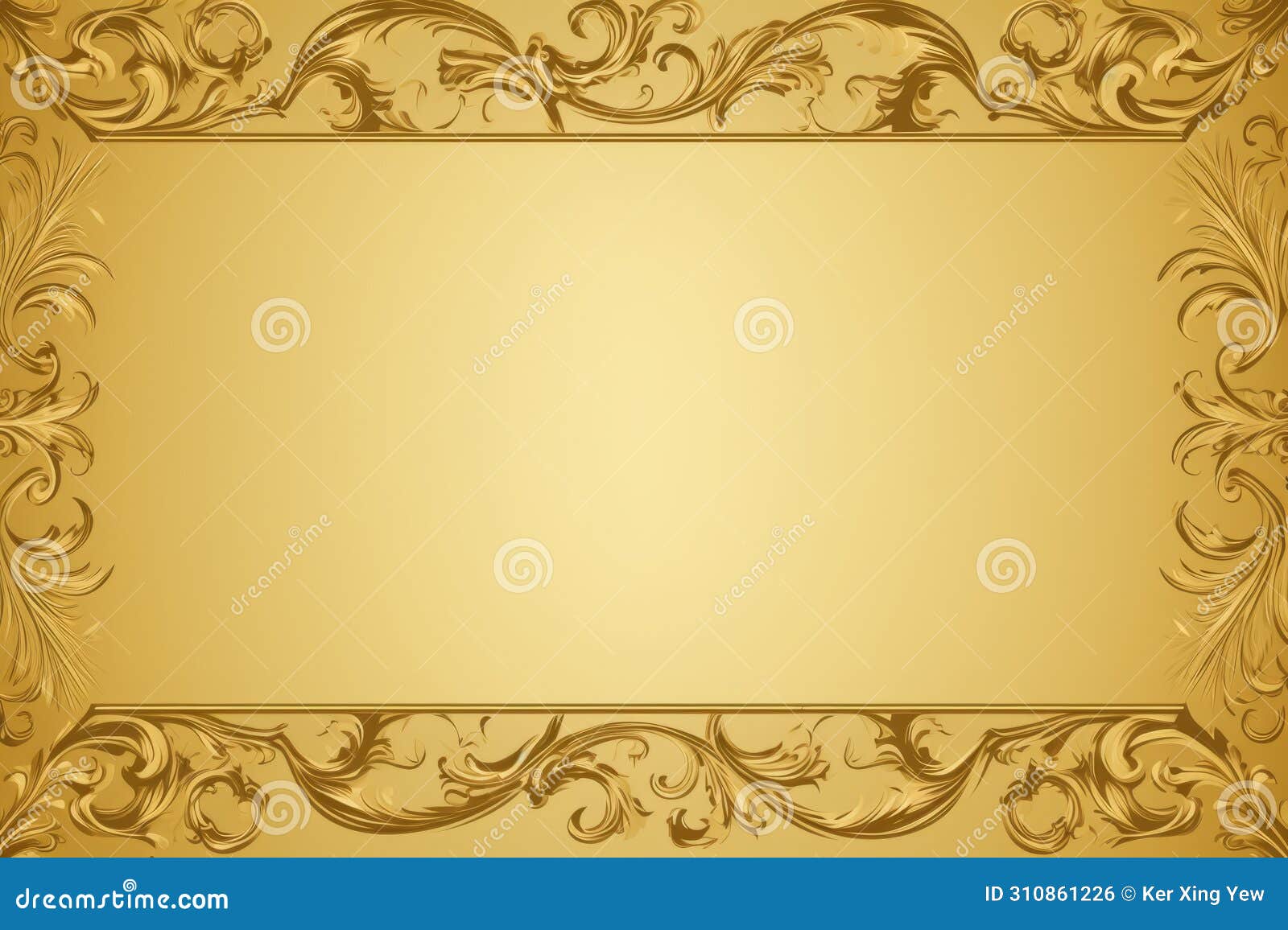 A Gold Background with Ornate Gold Borders Stock Illustration ...