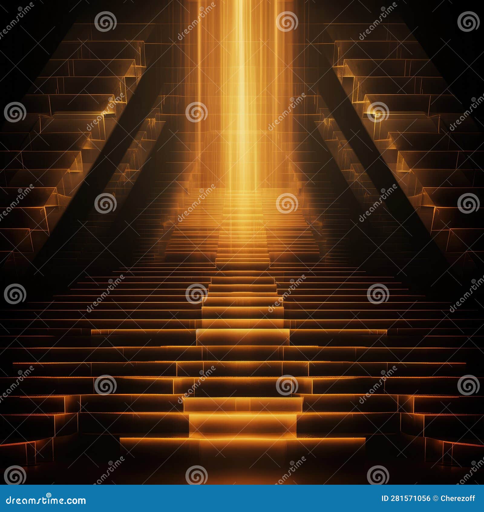 Gold Background with Stairs Stock Illustration - Illustration of ...