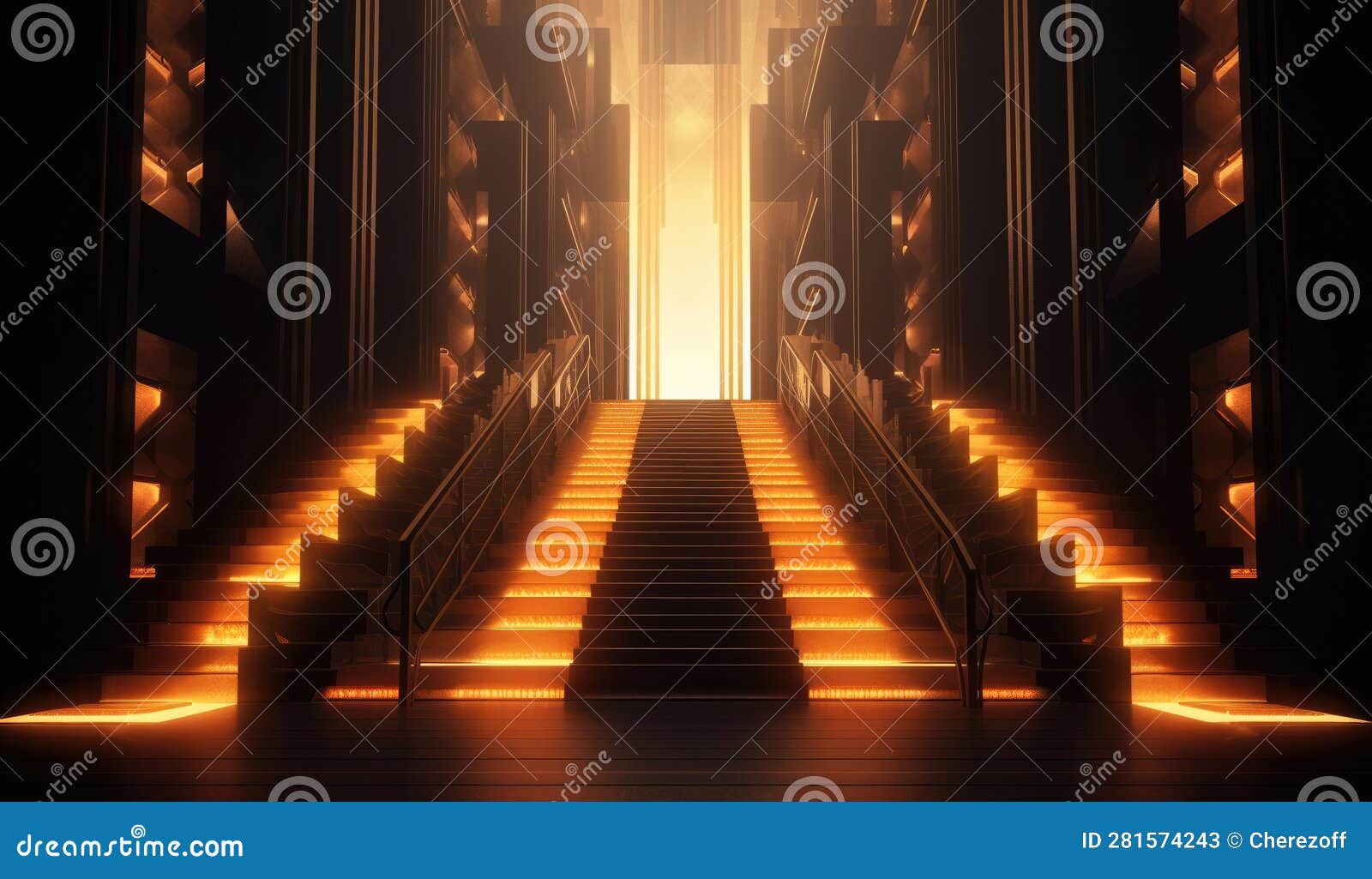 Gold Background with Stairs Stock Illustration - Illustration of ...