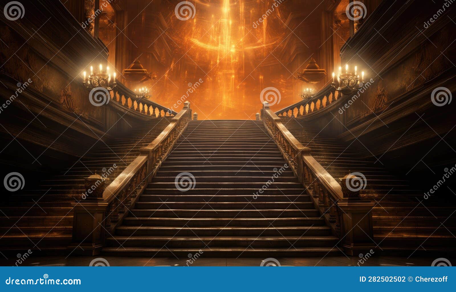 Gold Background with Stairs Stock Illustration - Illustration of ...
