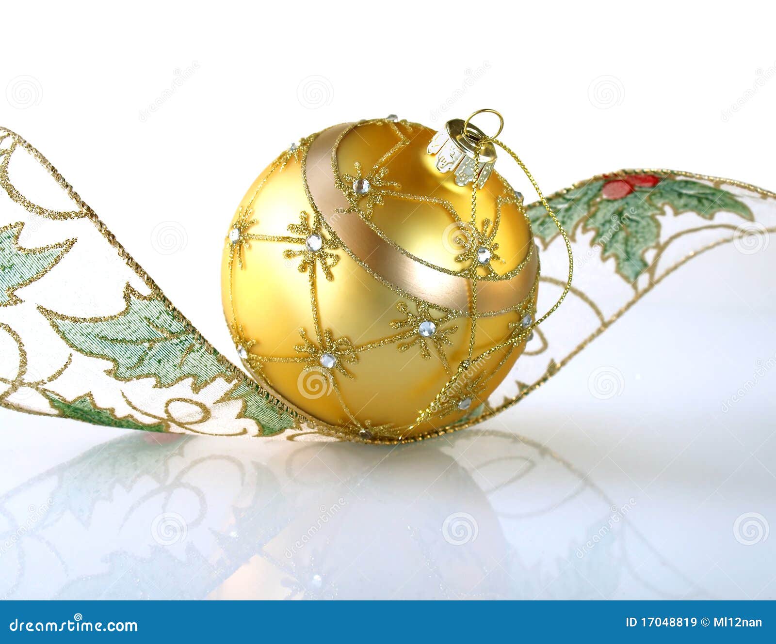 Gold ball. stock image. Image of season, colorful, festive - 17048819