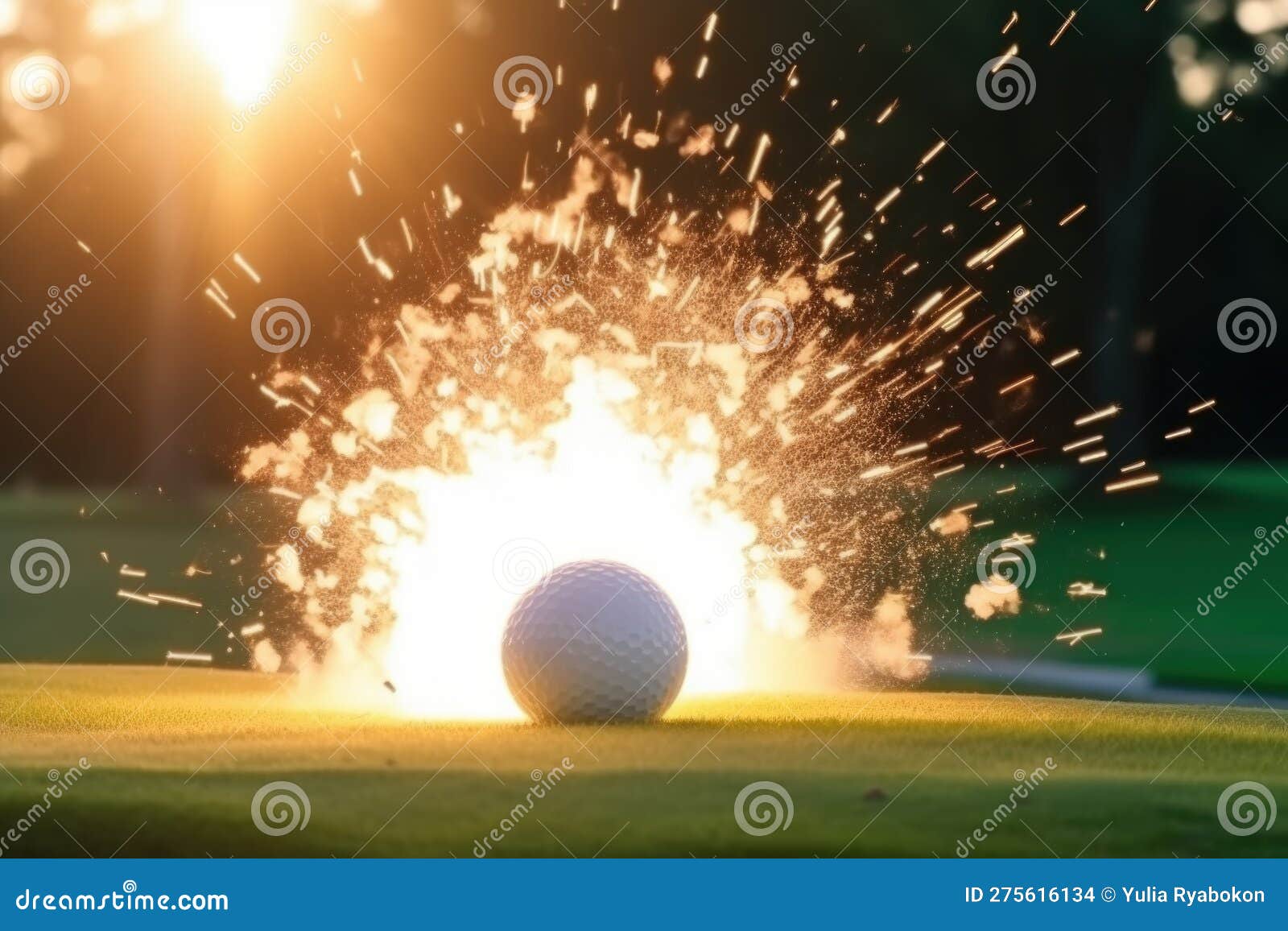 Gold Ball Explosion. Generate Ai Stock Illustration - Illustration of ...